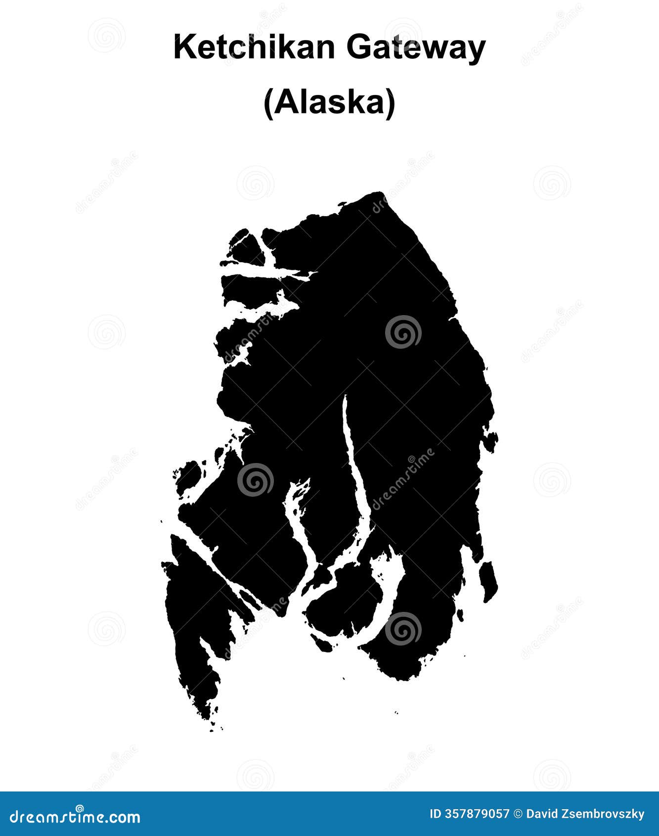 Map Of Ketchikan Gateway Borough In Alaska State On White Background ...