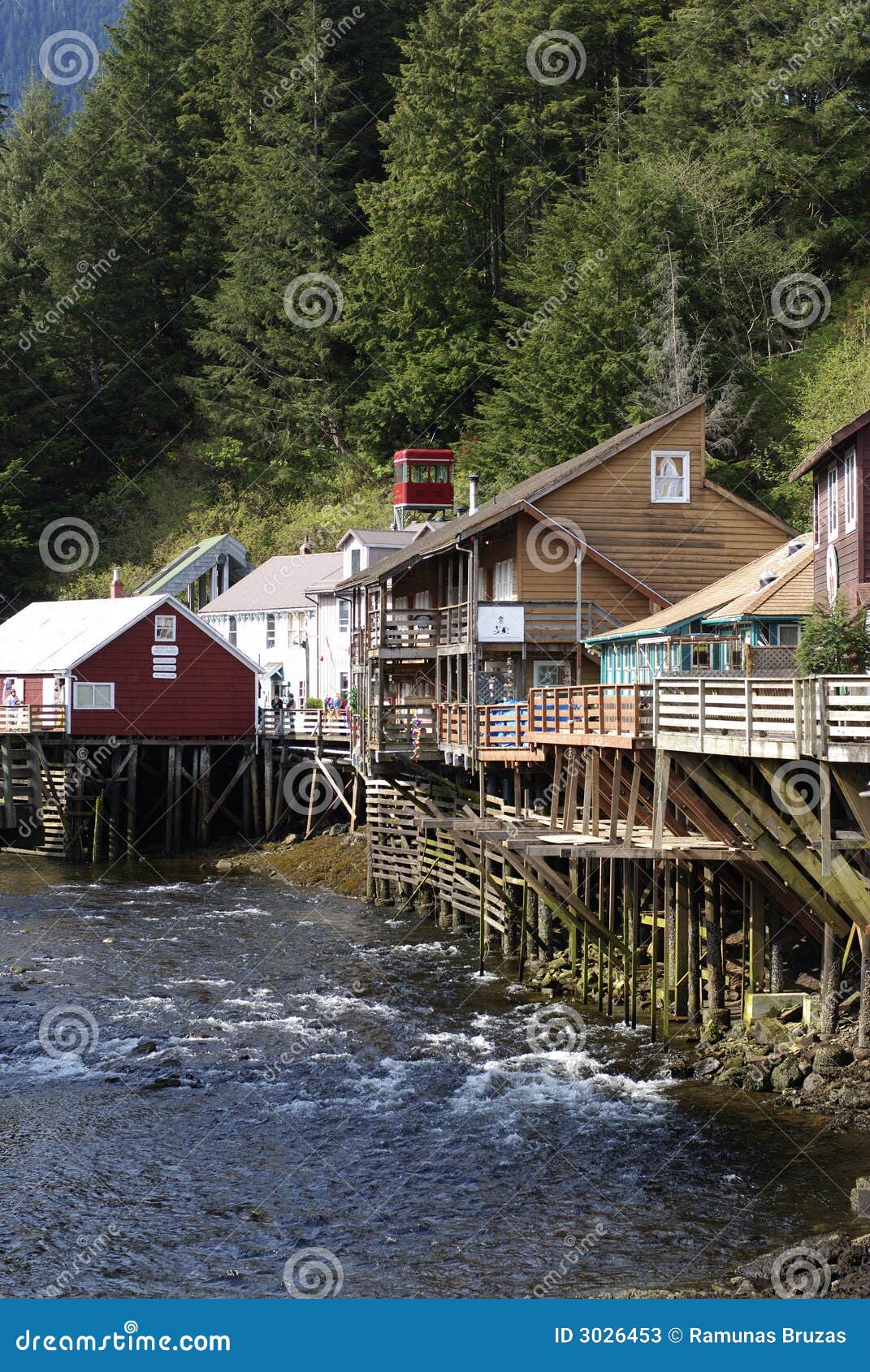 Ketchikan Old Town stock image. Image of street, creek - 3026453