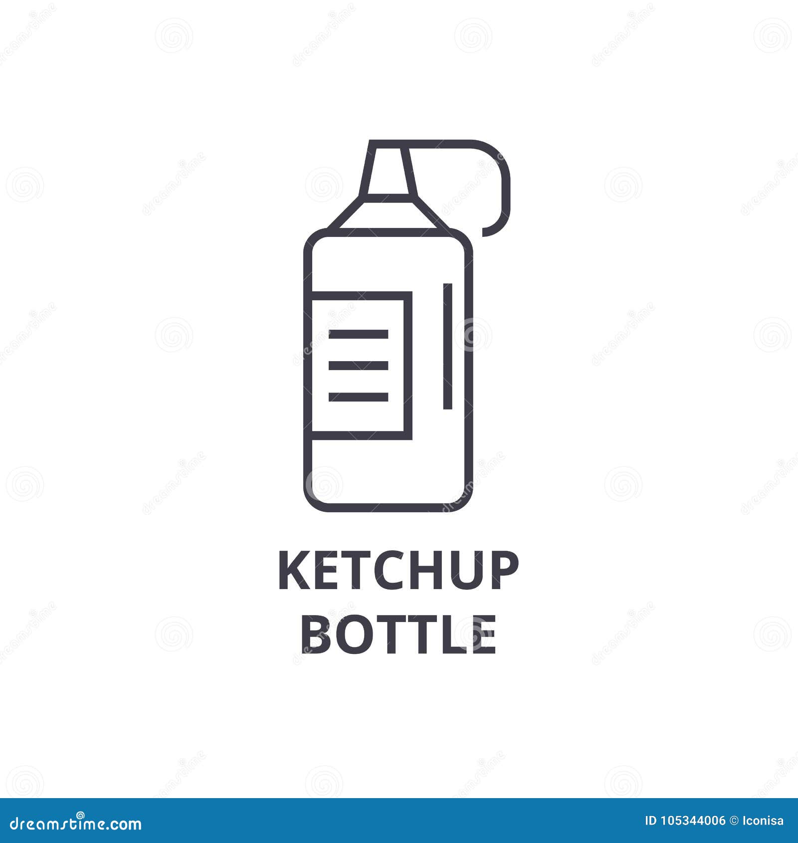 Ketchup Bottle Line Icon, Outline Sign, Linear Symbol, Vector, Flat ...