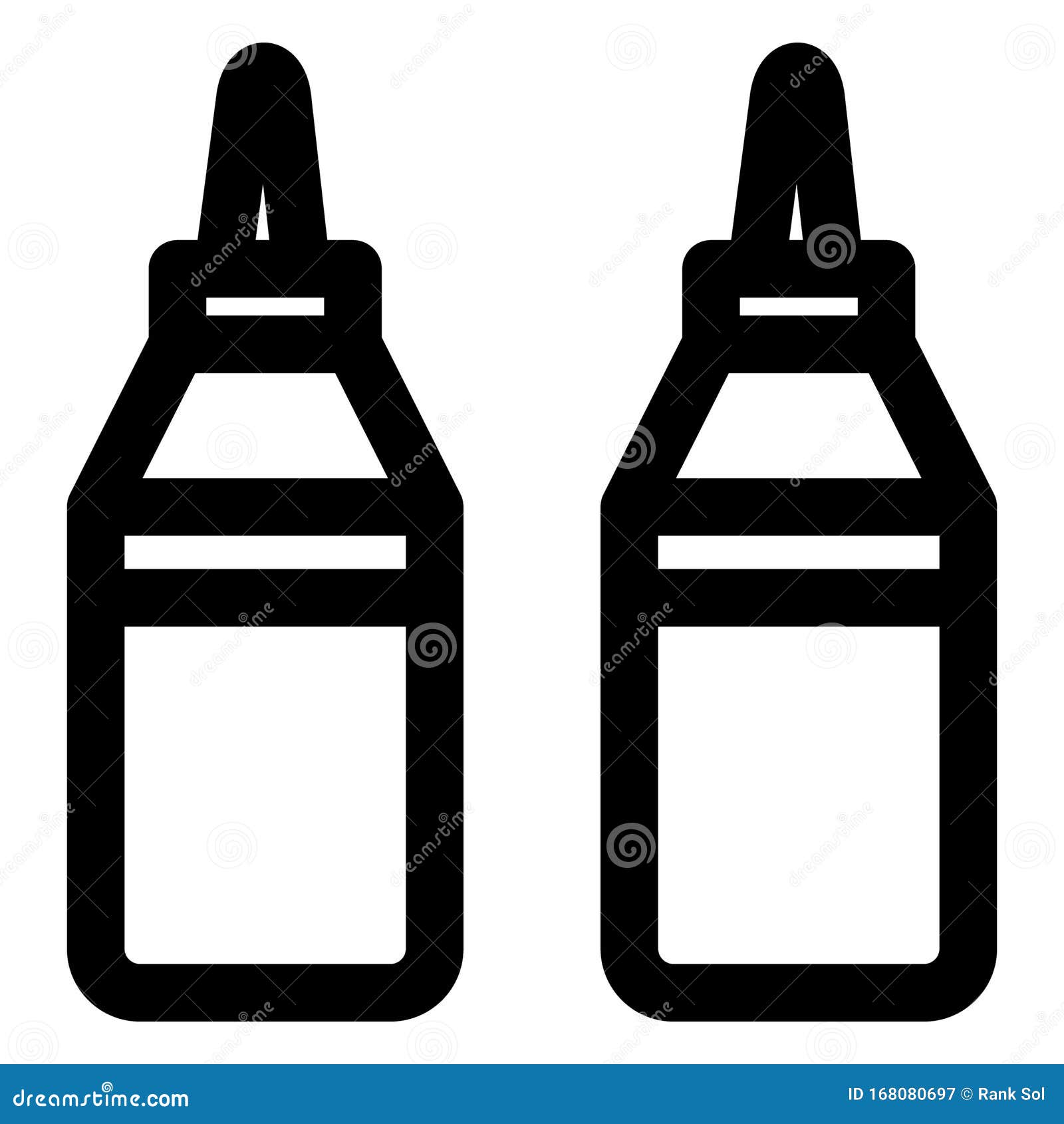 Ketchup Bottle Outline Bold Vector Icon Which Can Be Easily Modified Or Edited Stock Vector