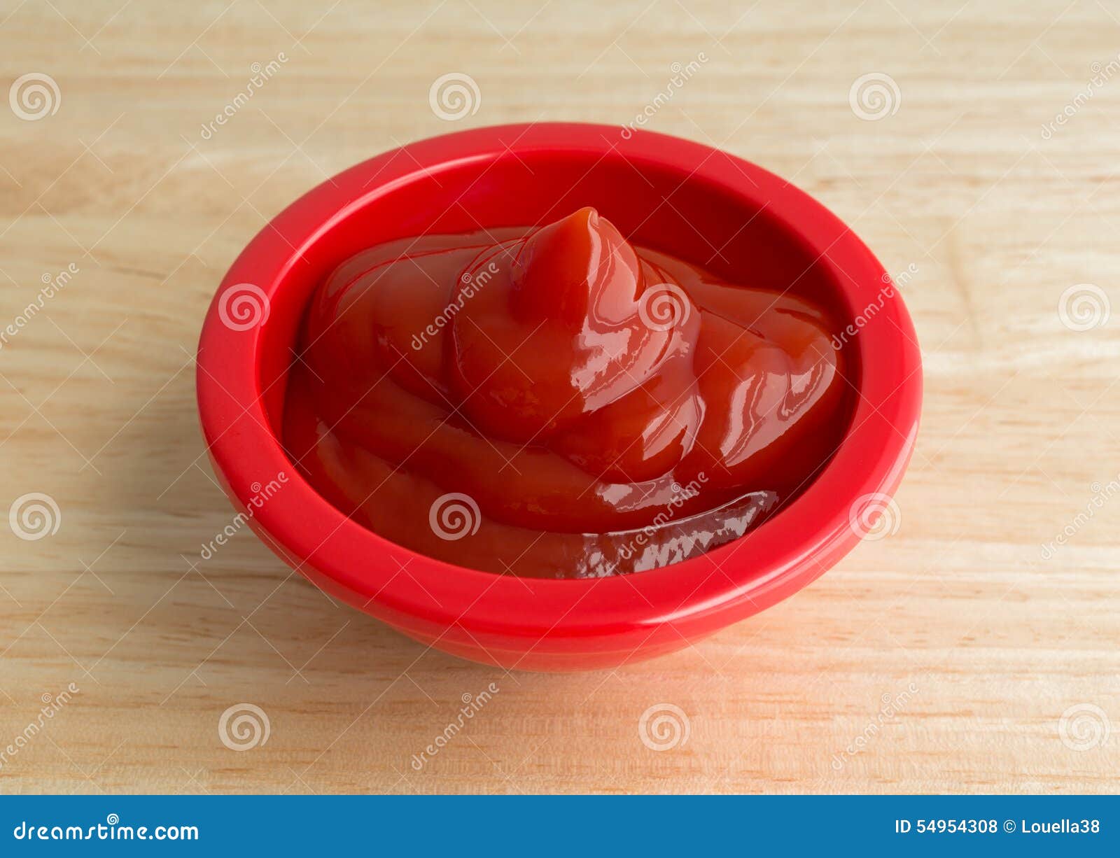 Ketchup in Red Dish on Table Side View Stock Photo - Image of ketchup ...