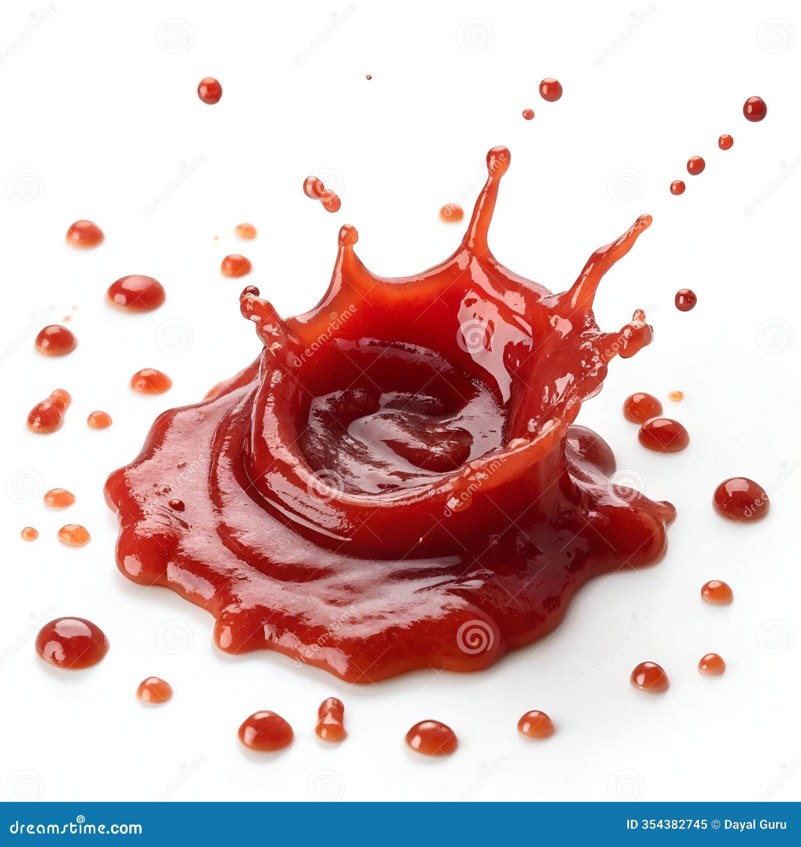 Ketchup Splash Isolated on White Background Stock Illustration ...