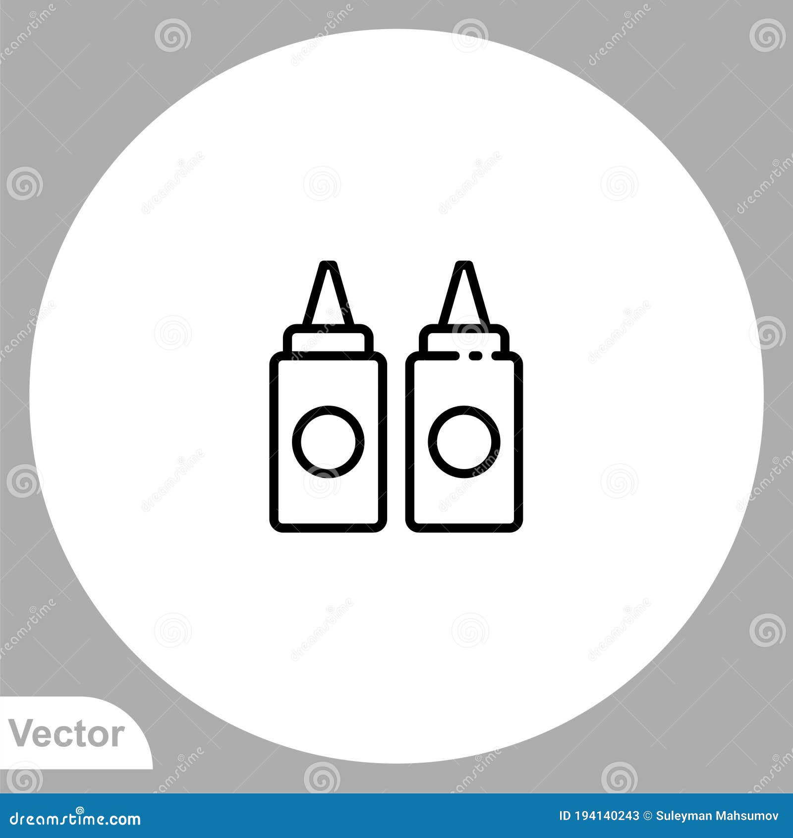 Ketchup Vector Icon Sign Symbol Stock Vector - Illustration of cook ...