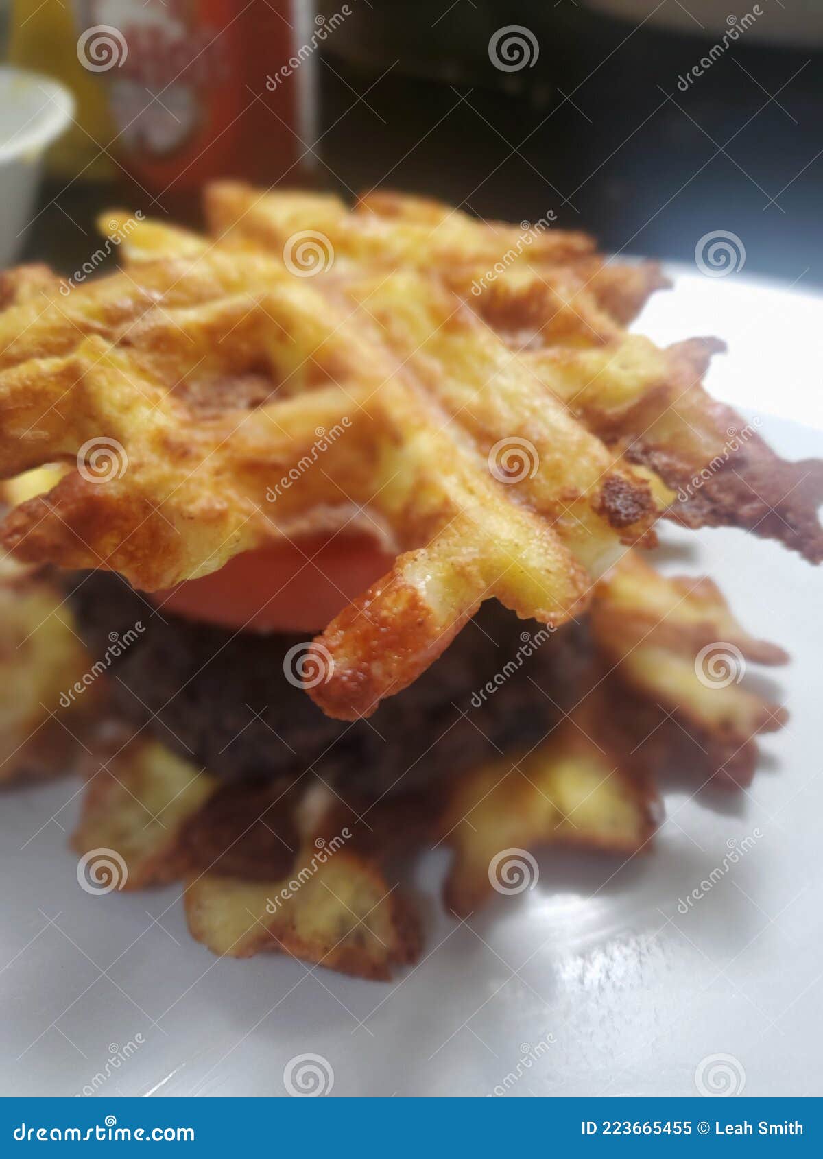 Keto Chaffle Burger stock image. Image of burger, fitness - 223665455