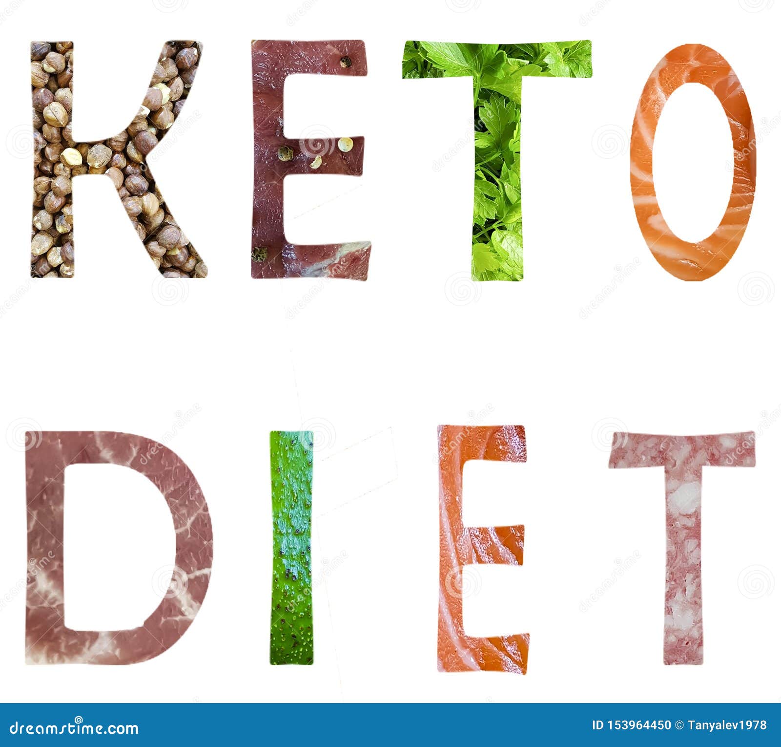 Keto Diet Food Letters Isolated Stock Photo - Image of natural ...