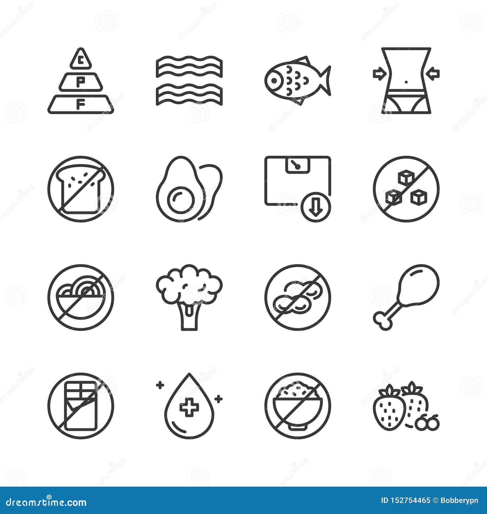 Ketogenic Diet Icon Set.Vector Illustration Stock Vector - Illustration ...