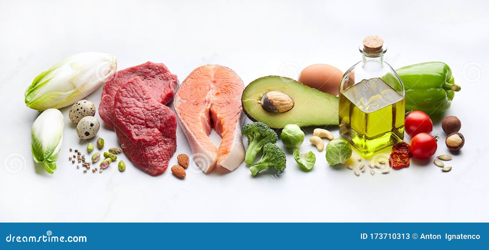 Ketogenic Food on White Background Stock Image - Image of almond ...