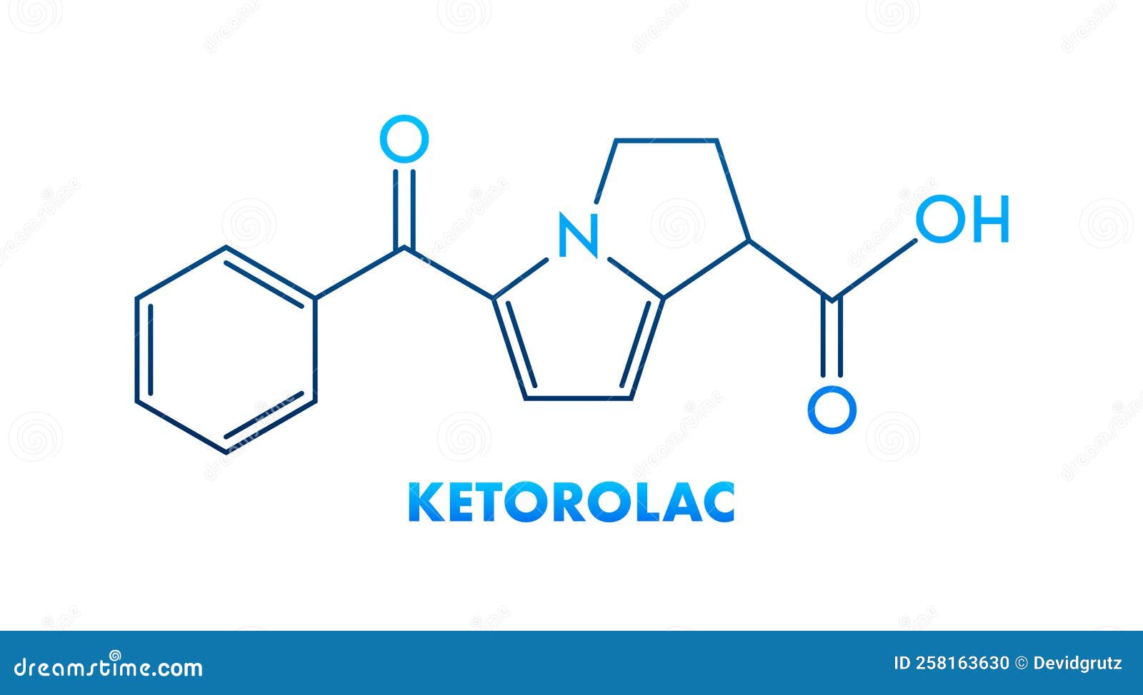 Ketorolac Concept Chemical Formula Icon Label, Text Font Vector ...