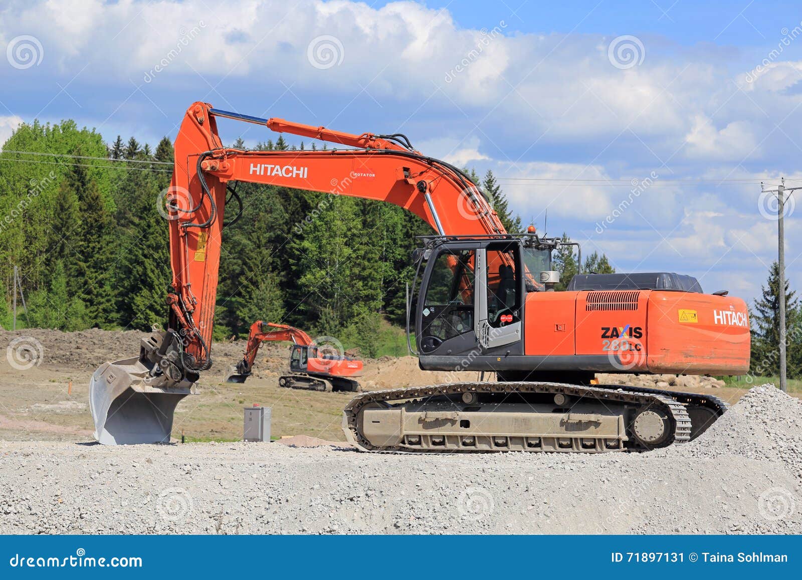 Kettenbagger Hitachi-Zaxis-280LC an Der Baustelle Redaktionelles Foto ...