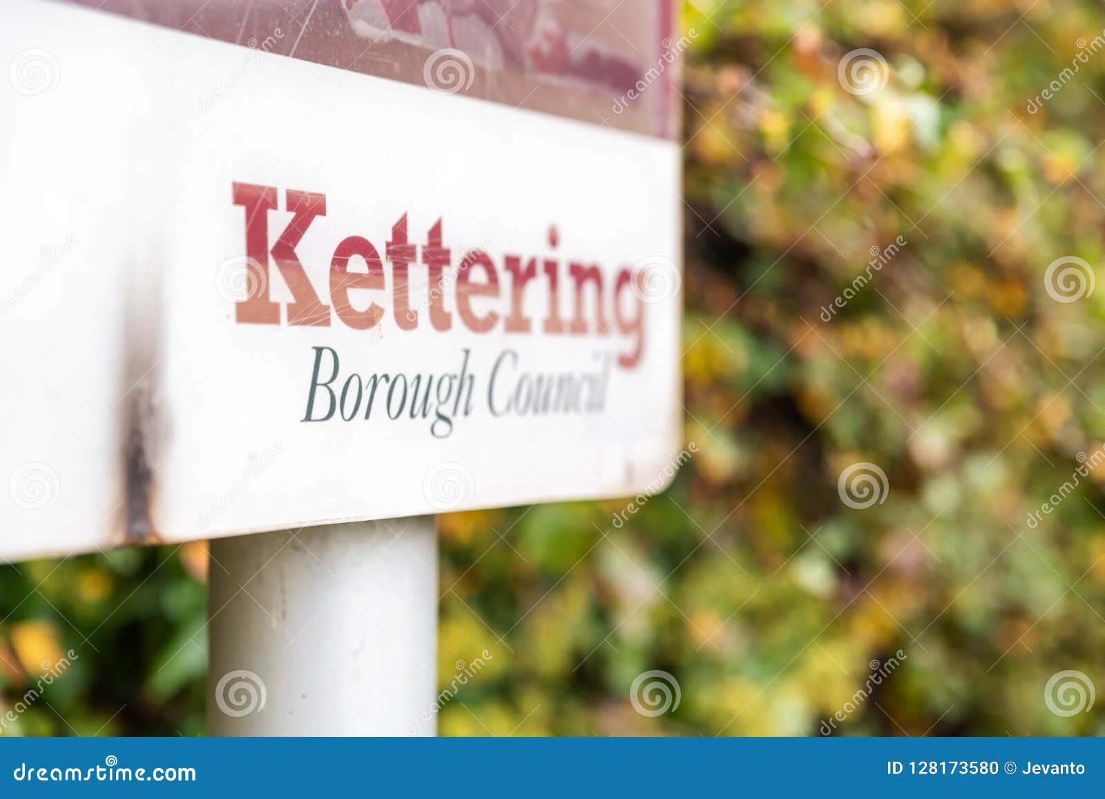 Kettering Borough Council Text on Board Stand in England UK Editorial ...
