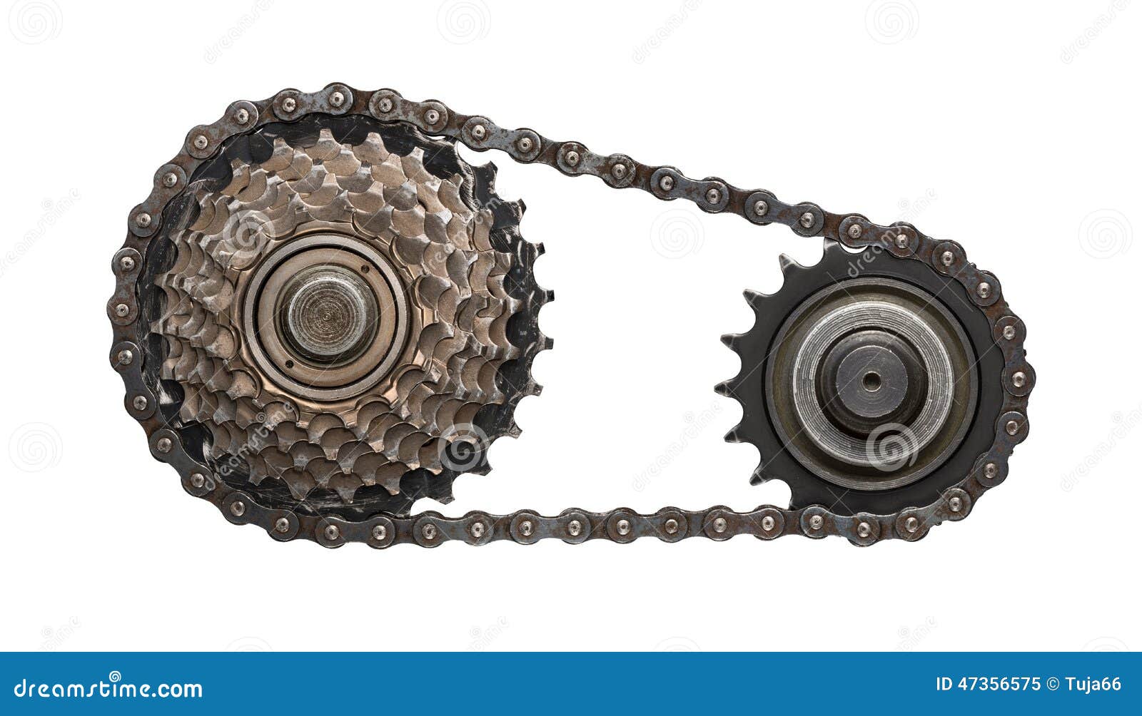 Kettingoverbrenging stock afbeelding. Image of mechanisme - 47356575