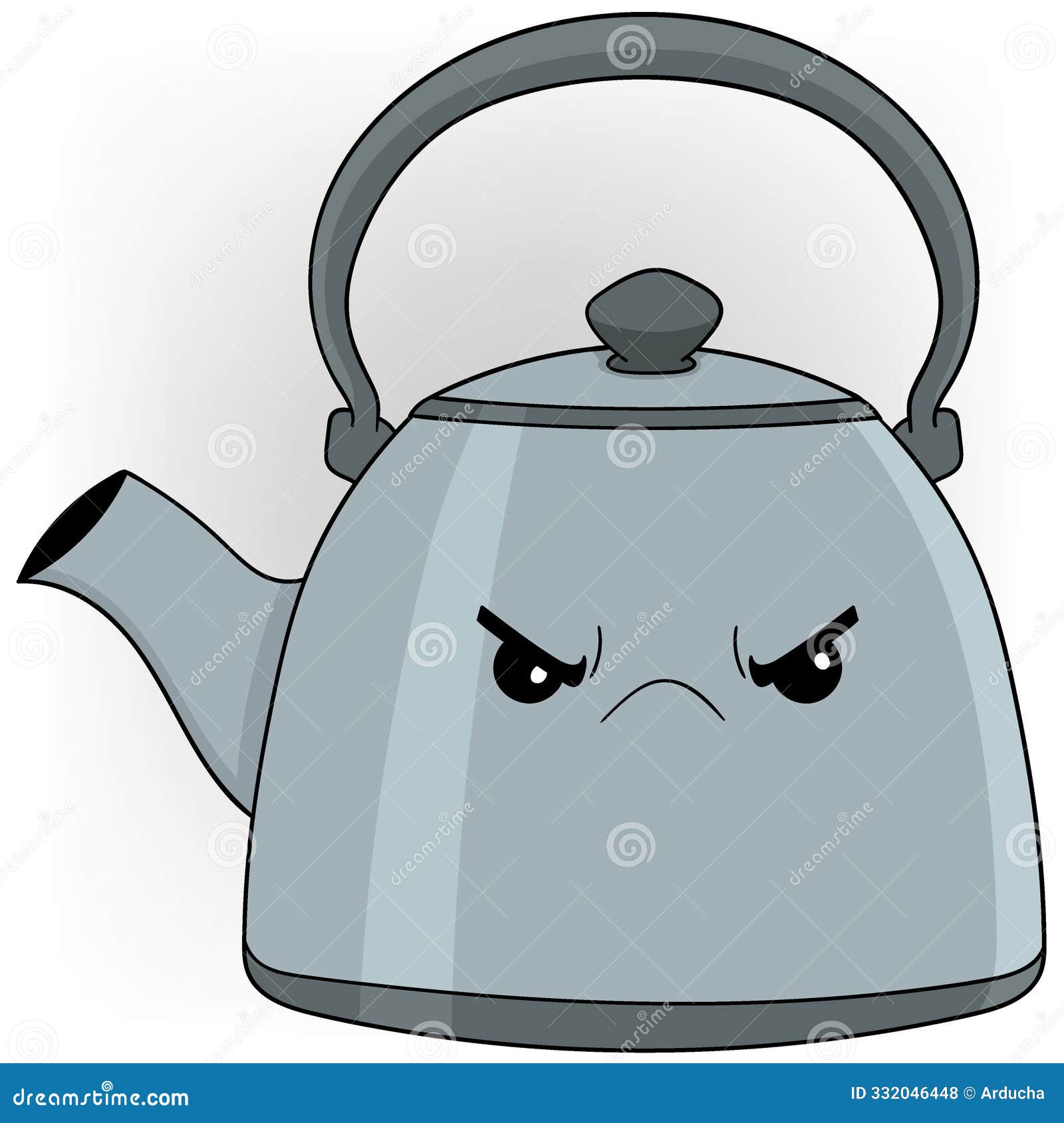 Kettle with Angry Expression is Boiling Hot Water Stock Vector ...