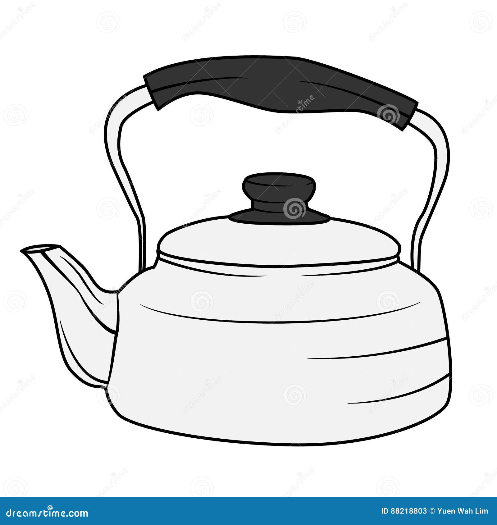 Kettle In Cartoon Style, Color By Number, Education Paper Game For The ...