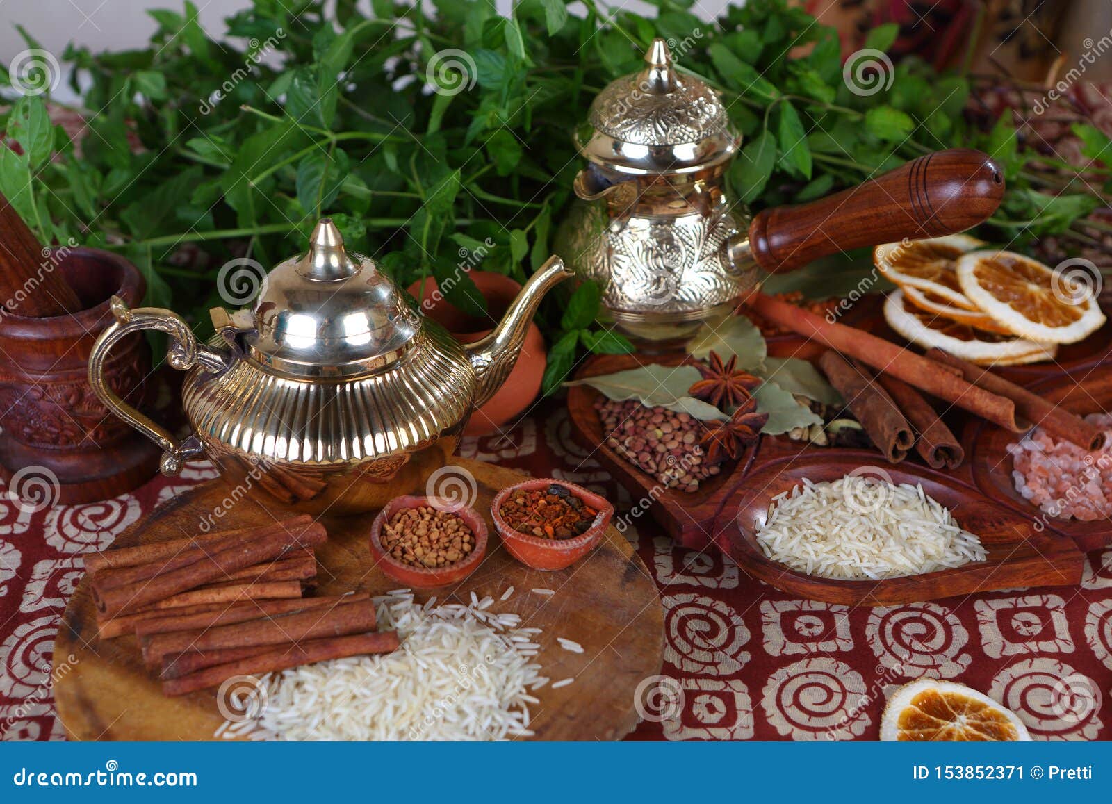 Kettle, Coffee Maker and Indian Spices Stock Image - Image of india ...