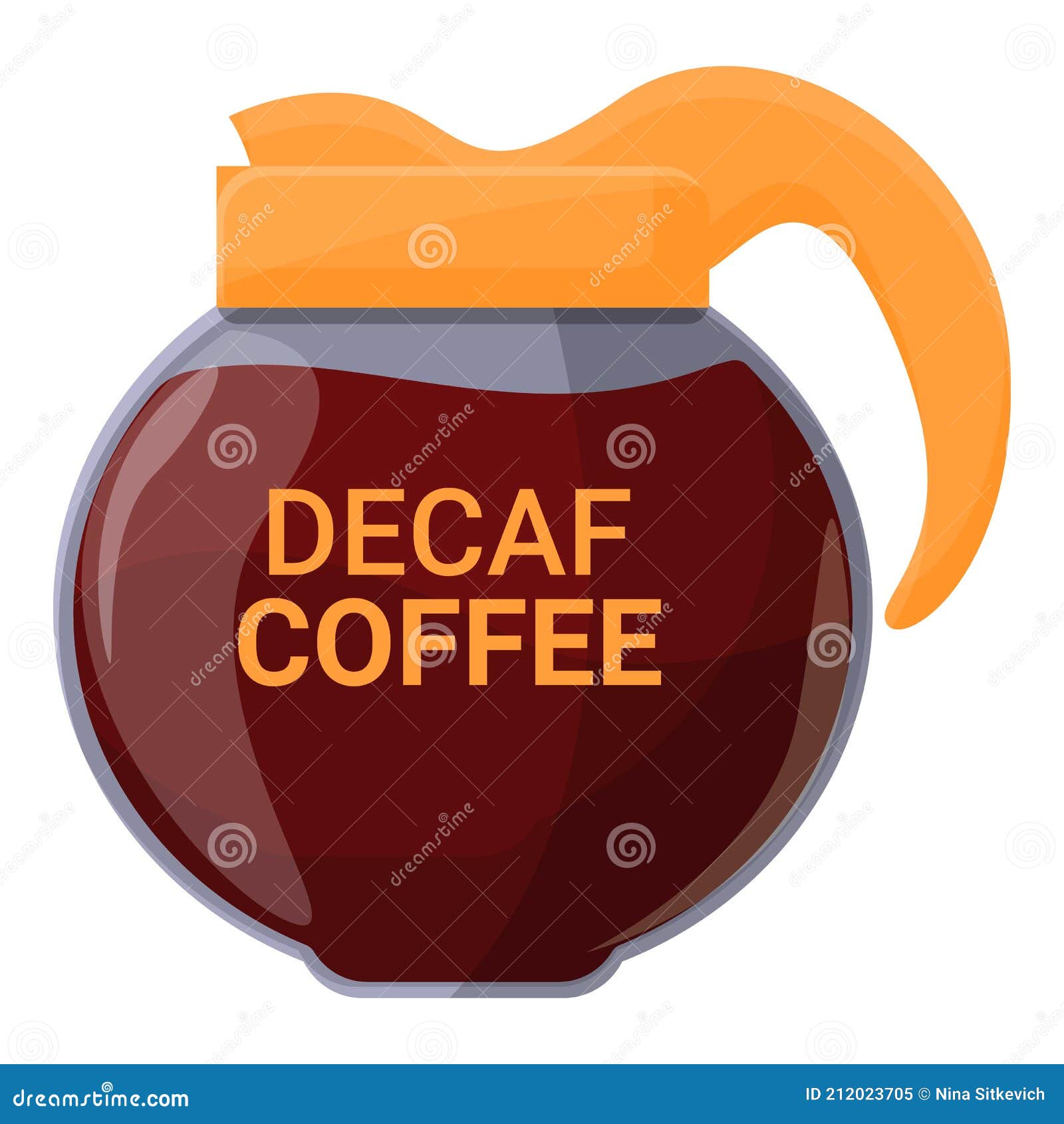 Kettle Decaf Icon, Cartoon Style Stock Vector - Illustration of ...