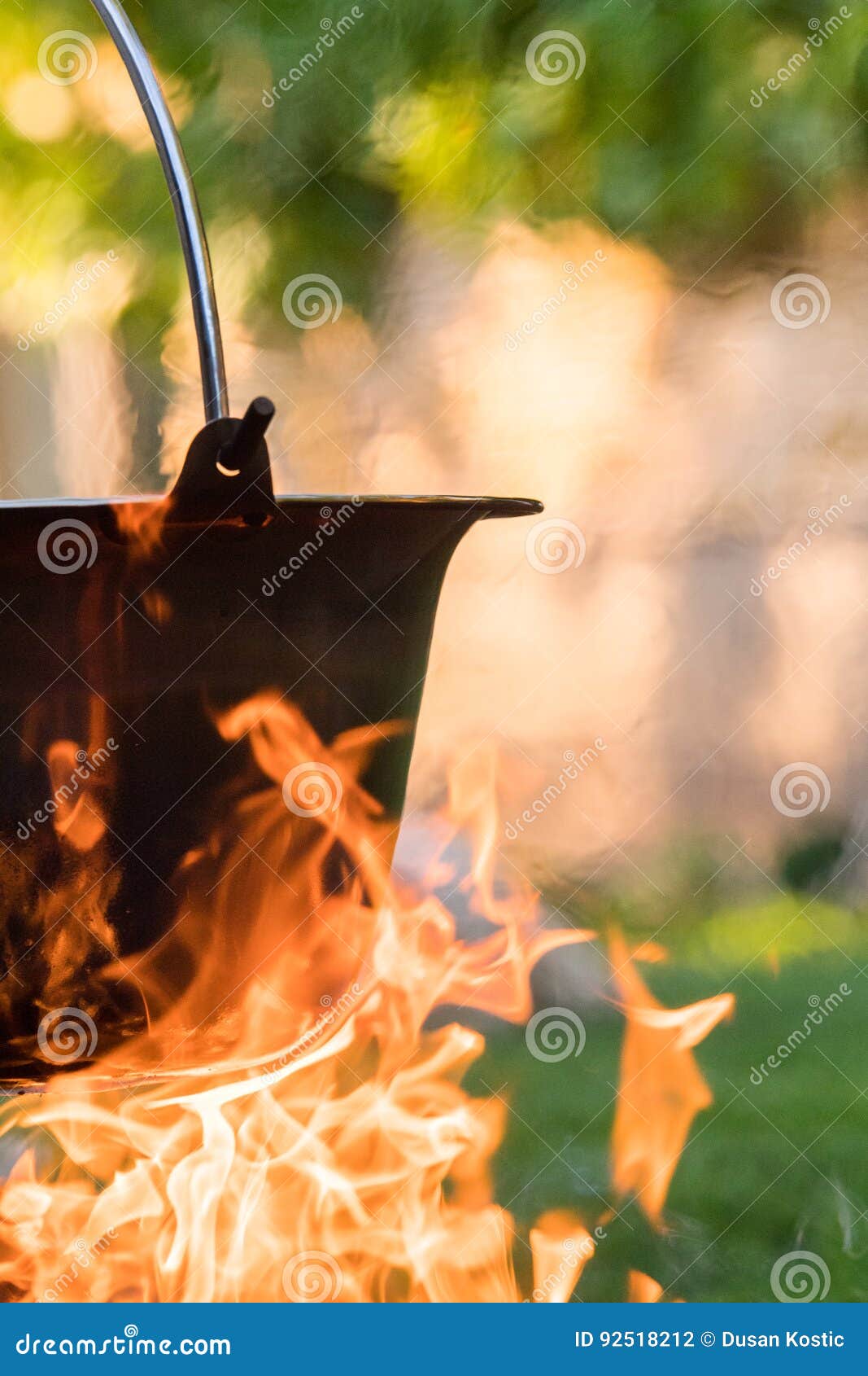 Kettle on the Fire , Cooking in the Nature Stock Photo - Image of heat ...