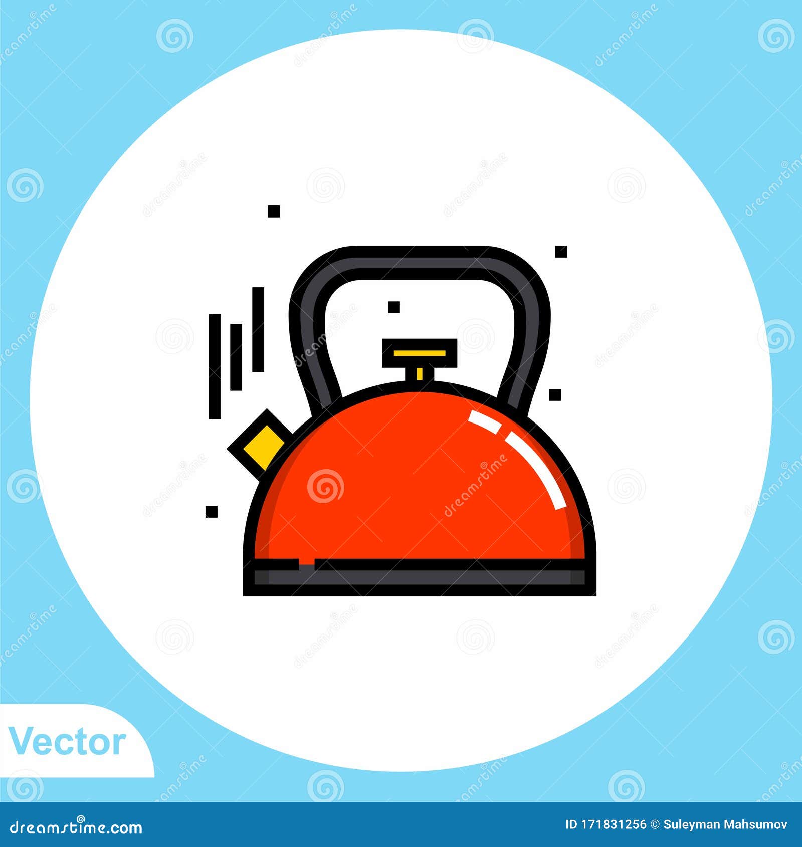 Kettle Flat Vector Icon Sign Symbol Stock Illustration - Illustration ...