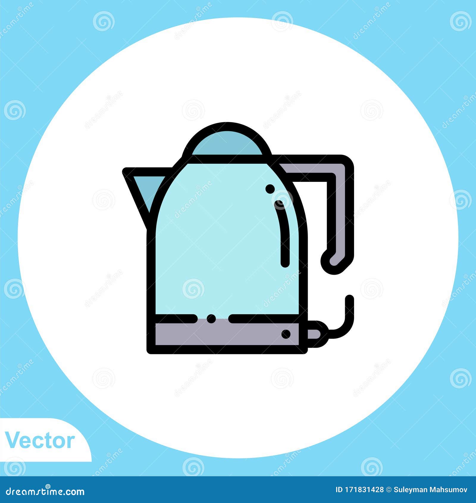 Kettle Flat Vector Icon Sign Symbol Stock Vector - Illustration of ...