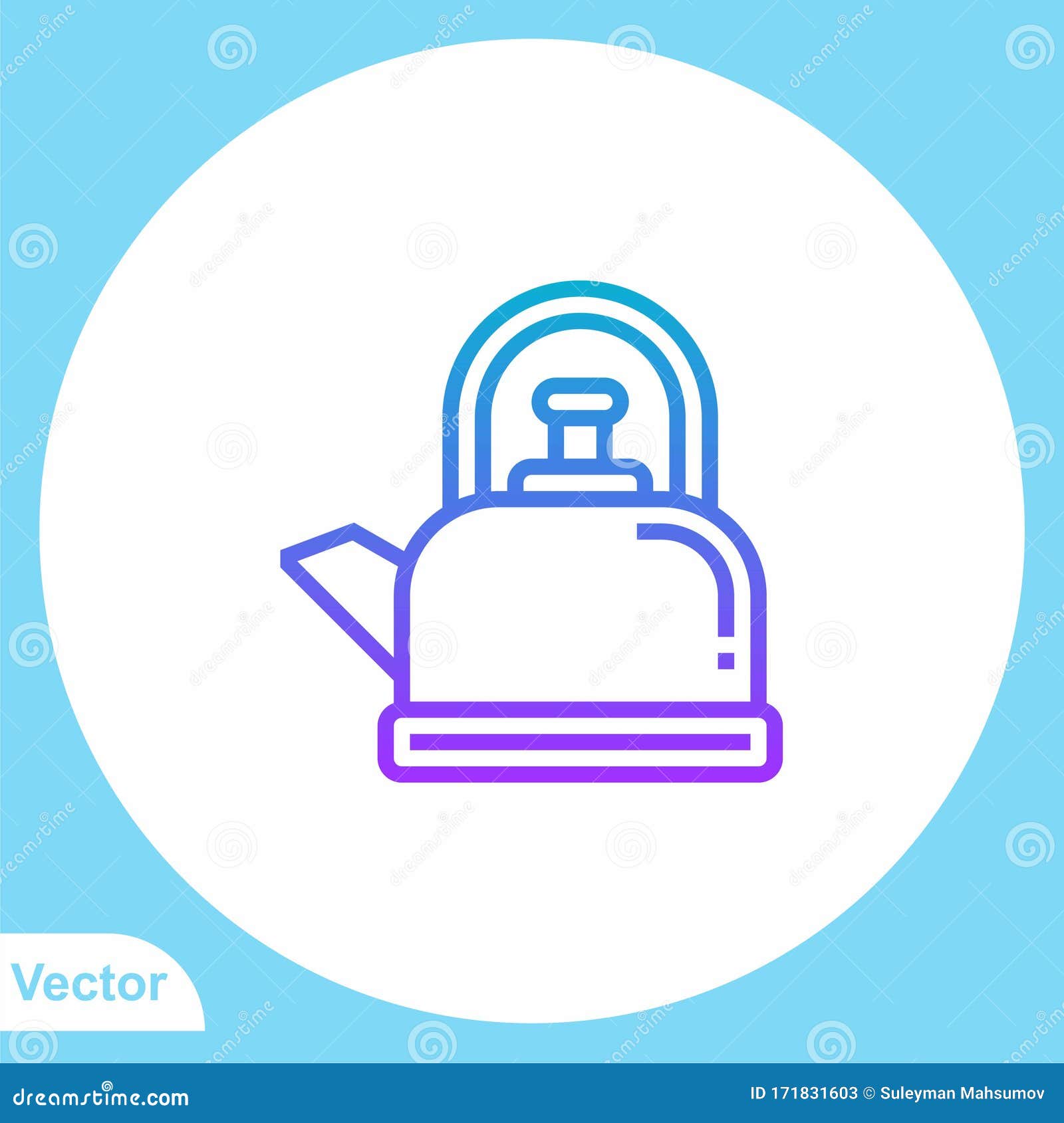 Kettle Flat Vector Icon Sign Symbol Stock Illustration - Illustration ...