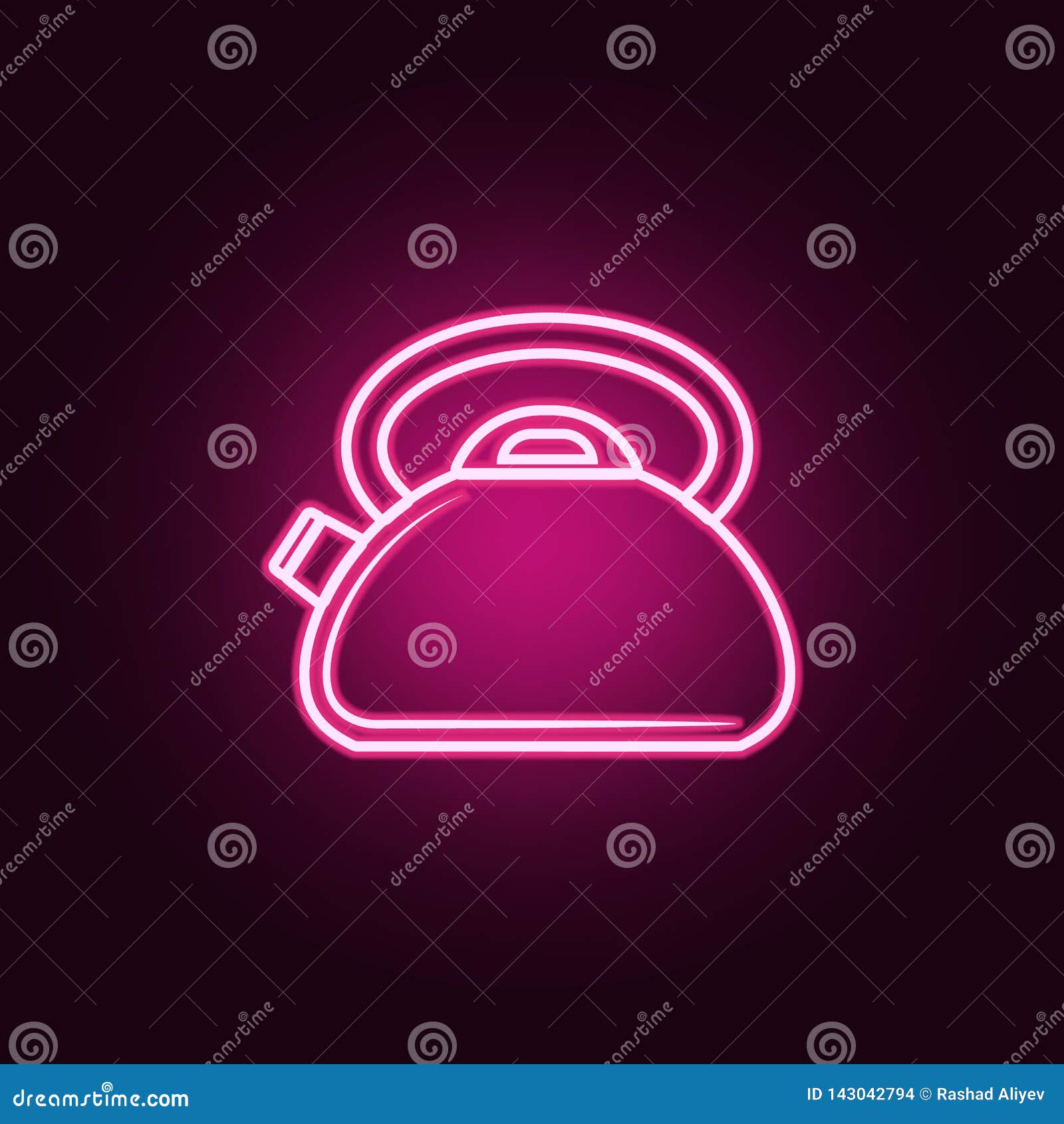 Kettle Icon. Elements of Kitchen Tools in Neon Style Icons Stock ...