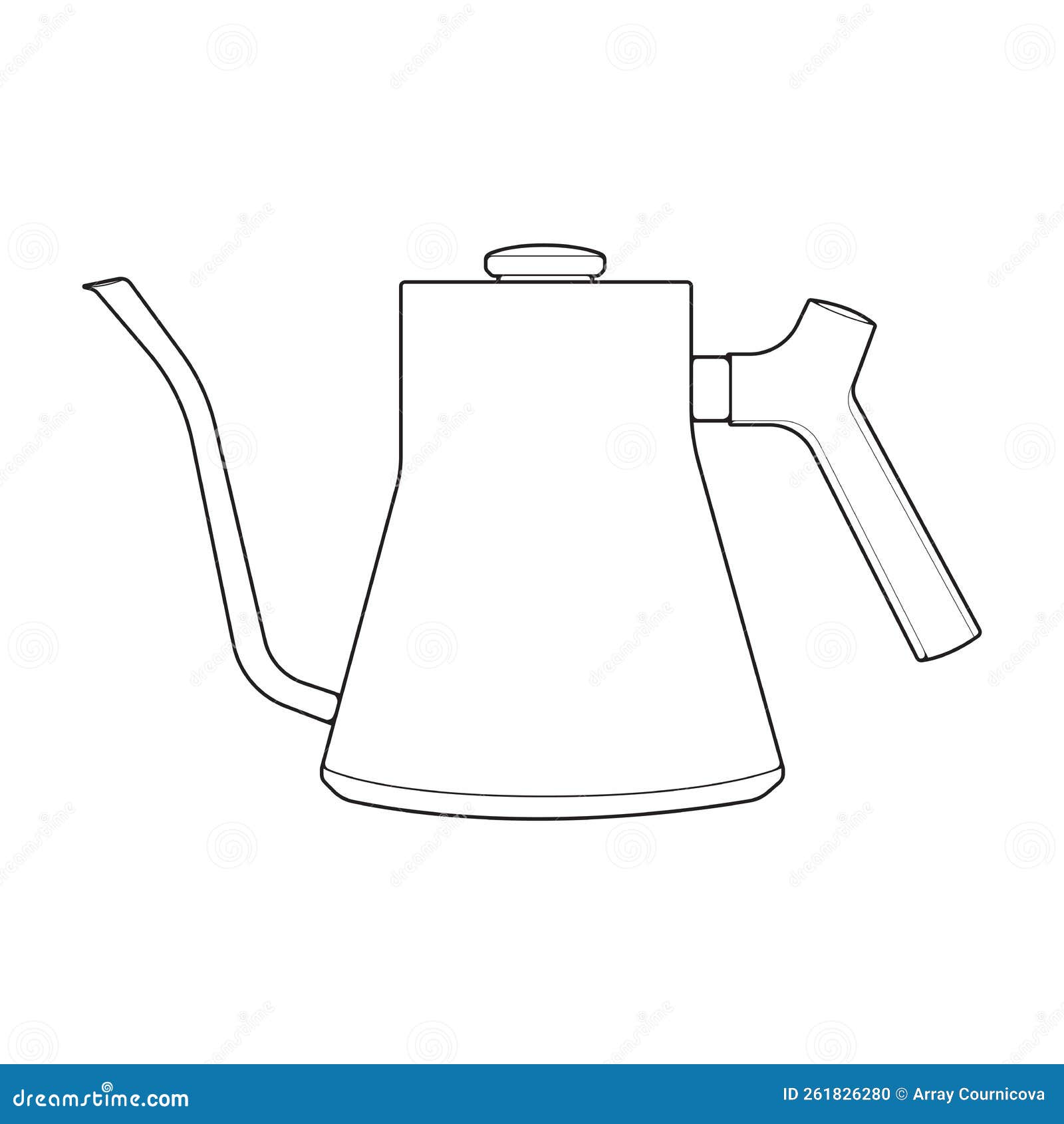 Kettle Line Vector Art. Teapot Logo. Kettle with Handle Isolated on ...