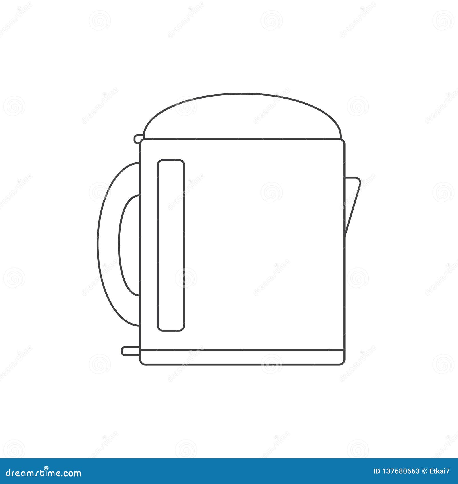 Kettle Outline Flat Icon Vector Design Illustration Stock Vector ...