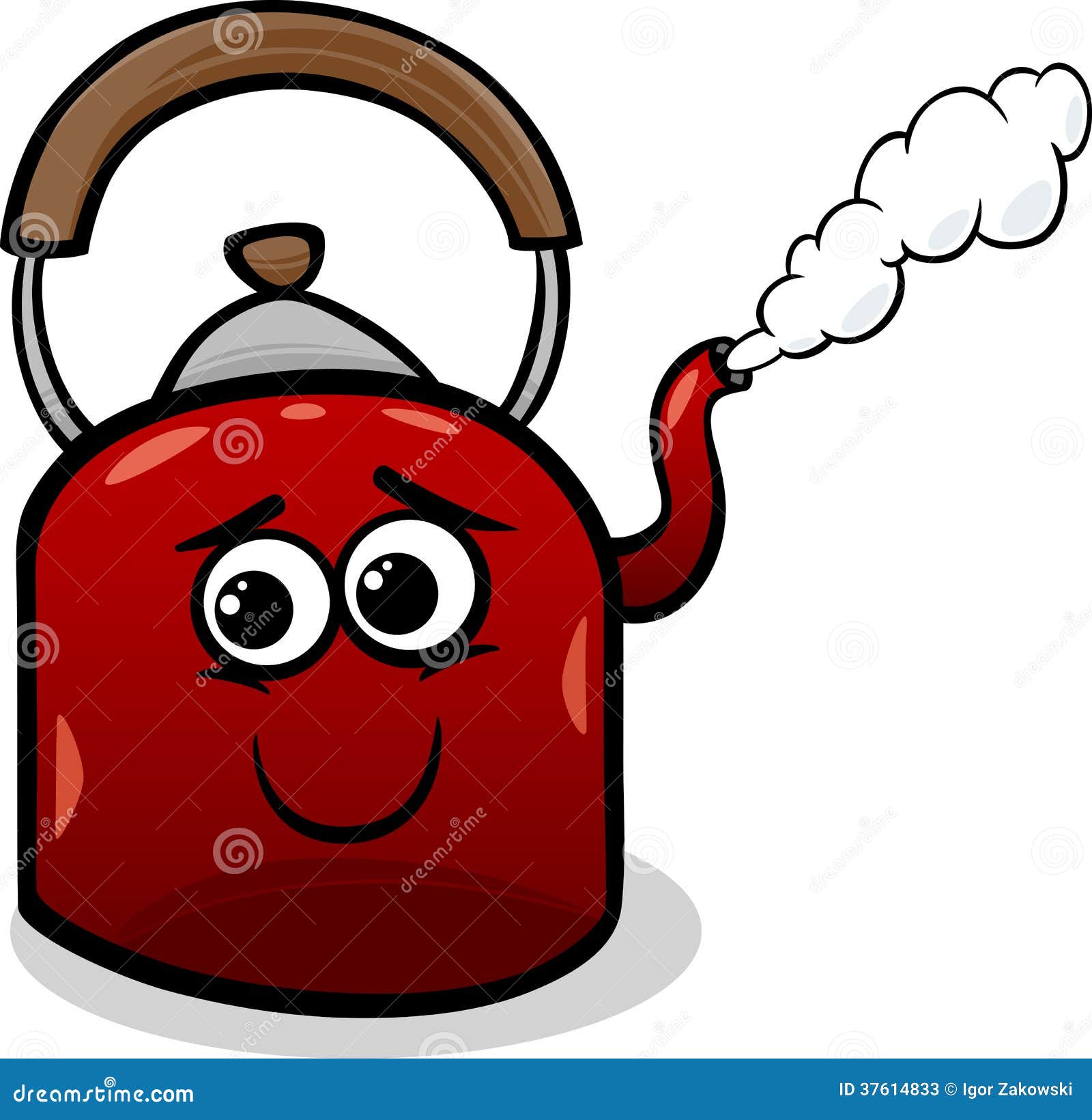 Kettle And Steam Cartoon Illustration | CartoonDealer.com #37614833
