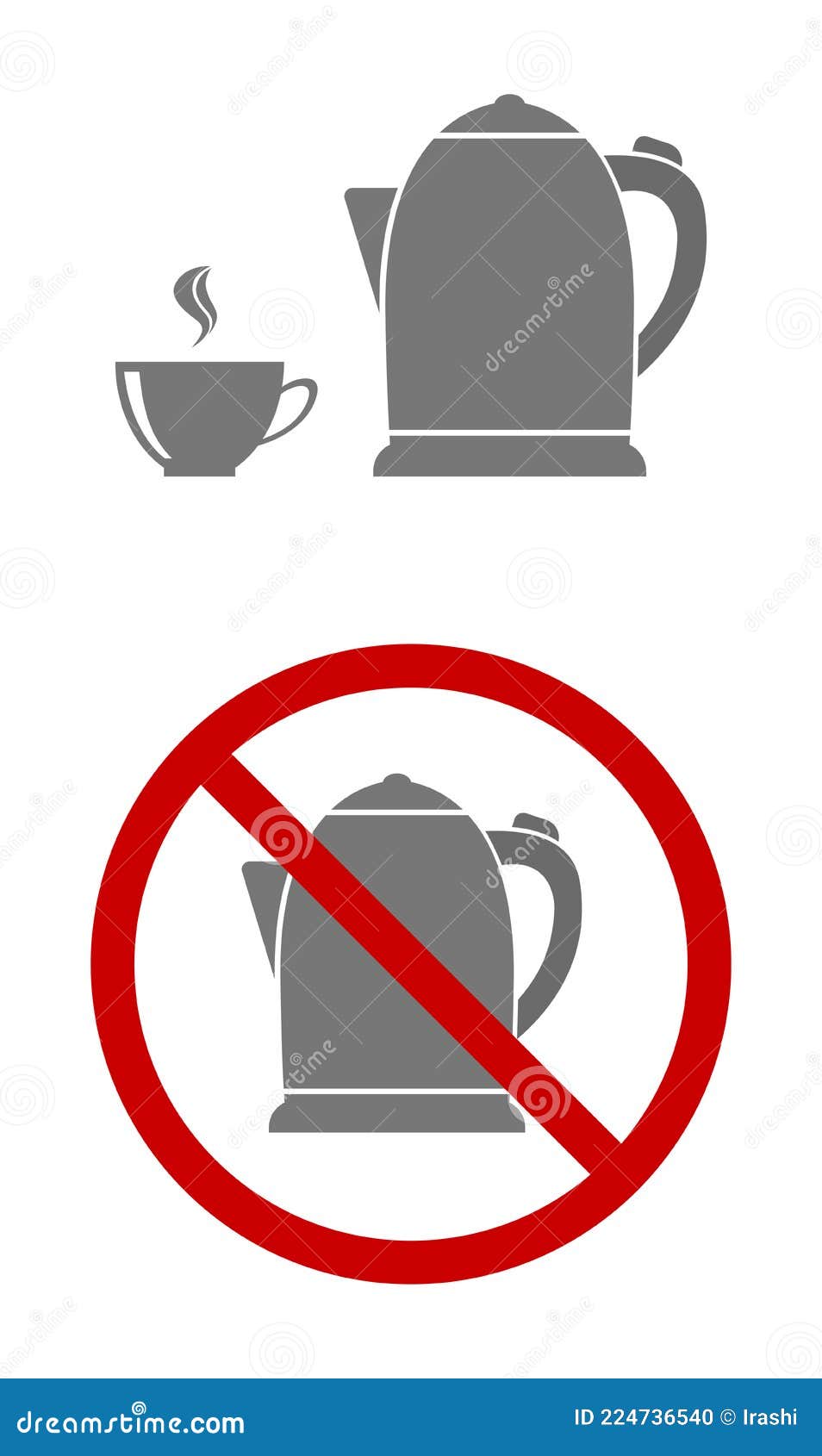 Kettle with tea cup icon stock vector. Illustration of icon - 224736540