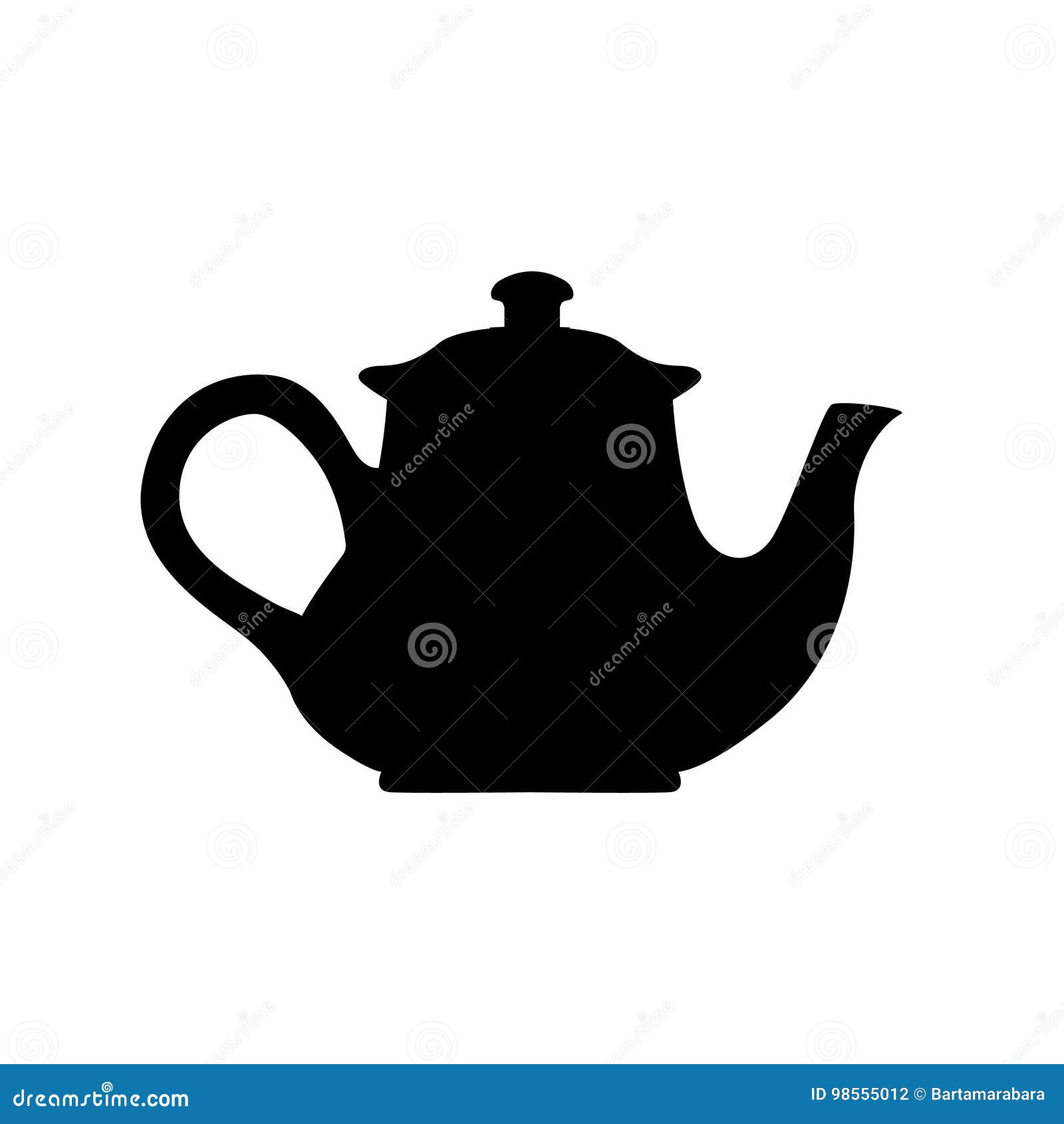 Teapot Silhouette Isolated Icon Vector Illustration | CartoonDealer.com ...