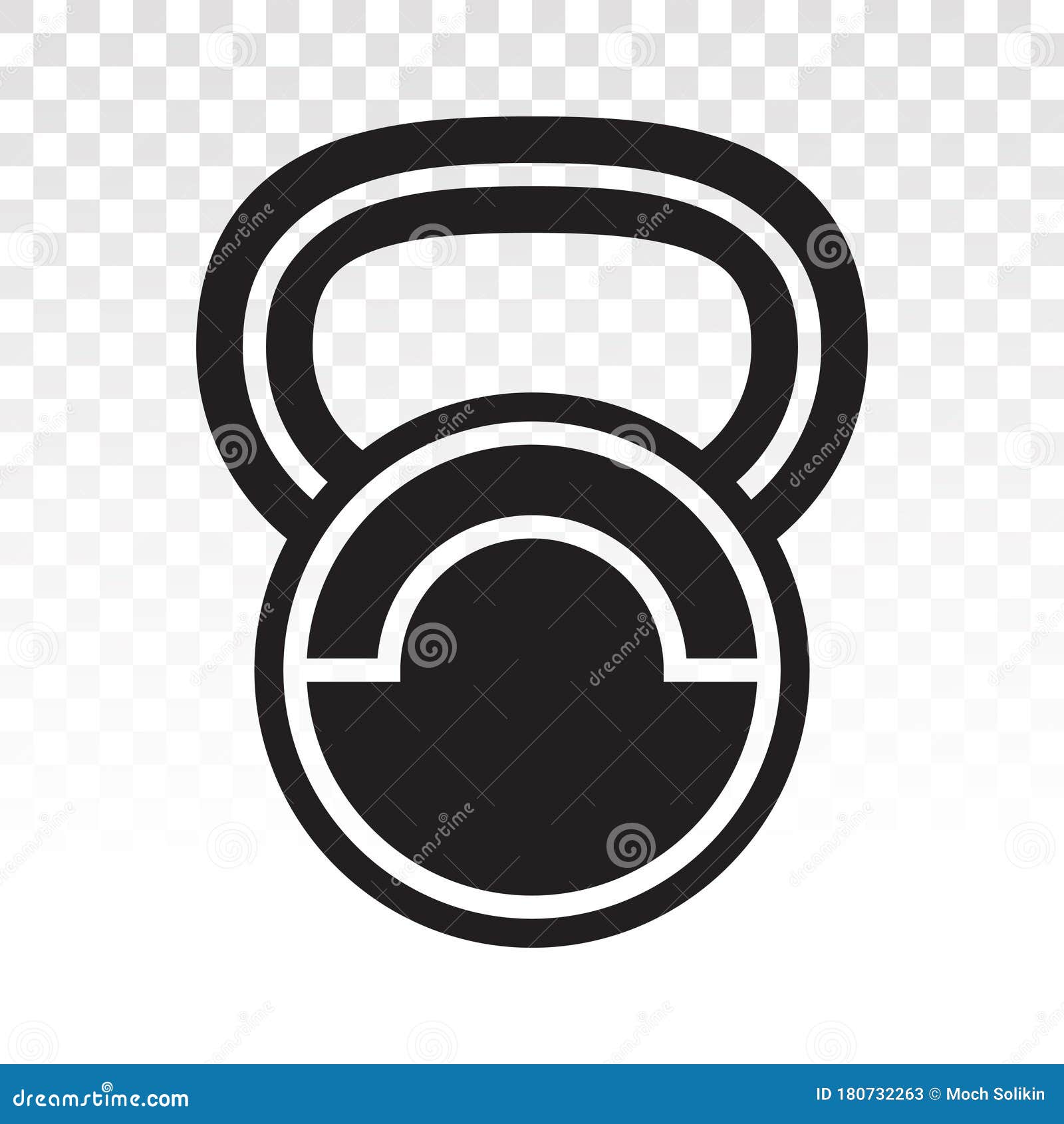Kettlebell Exercise Fitness Vector Flat Icon on a Transparent ...