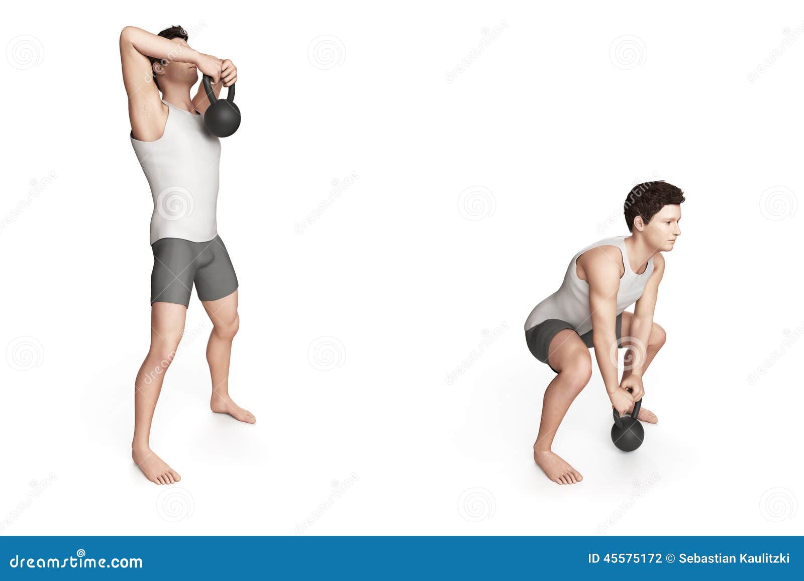 Kettlebell exercise stock illustration. Illustration of high - 45575172