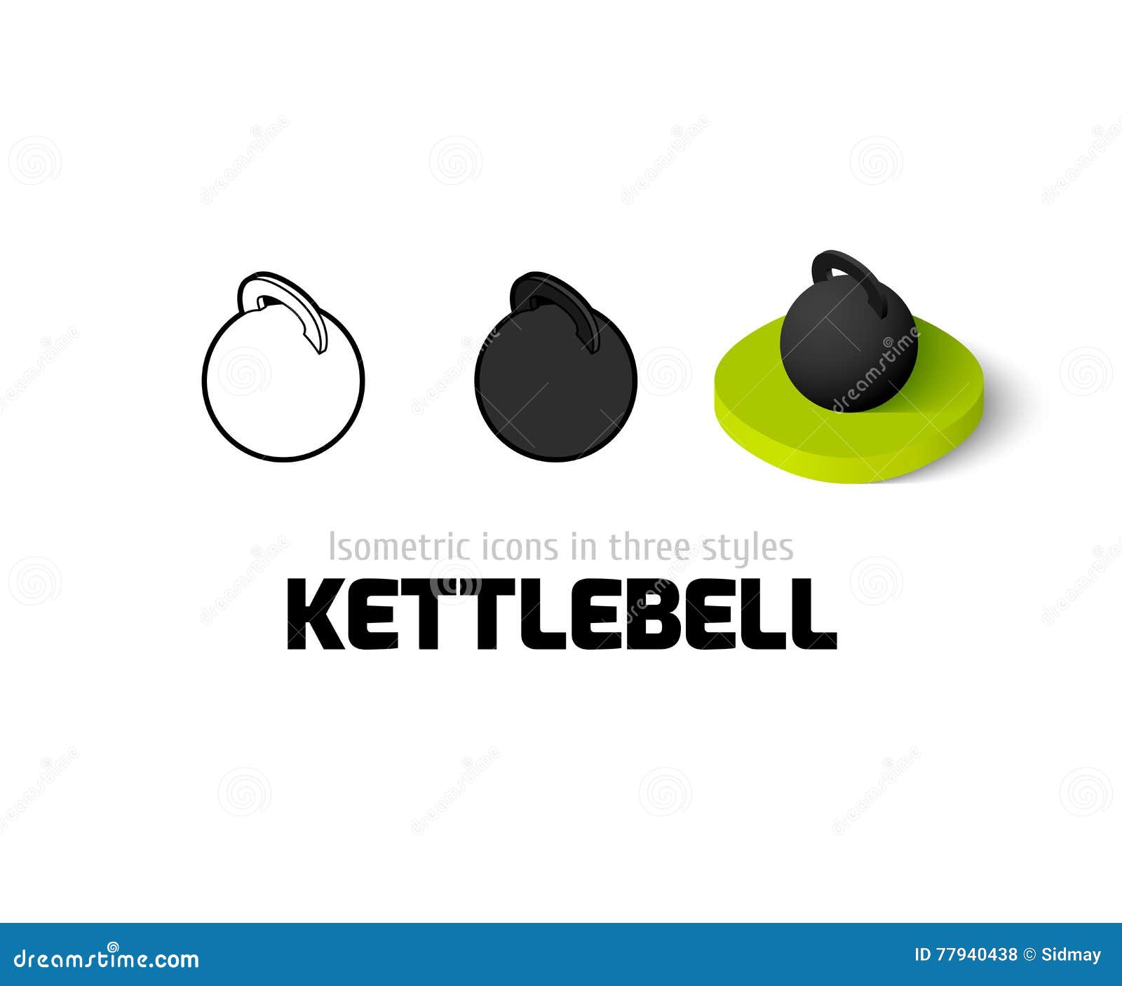 Kettlebell Icon in Different Style Stock Vector - Illustration of ...