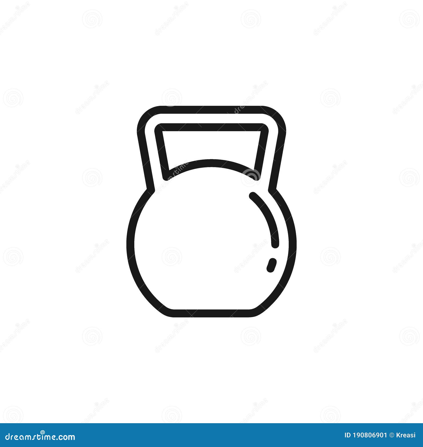 Kettlebell Icon Flat Vector Illustration Stock Vector - Illustration of ...