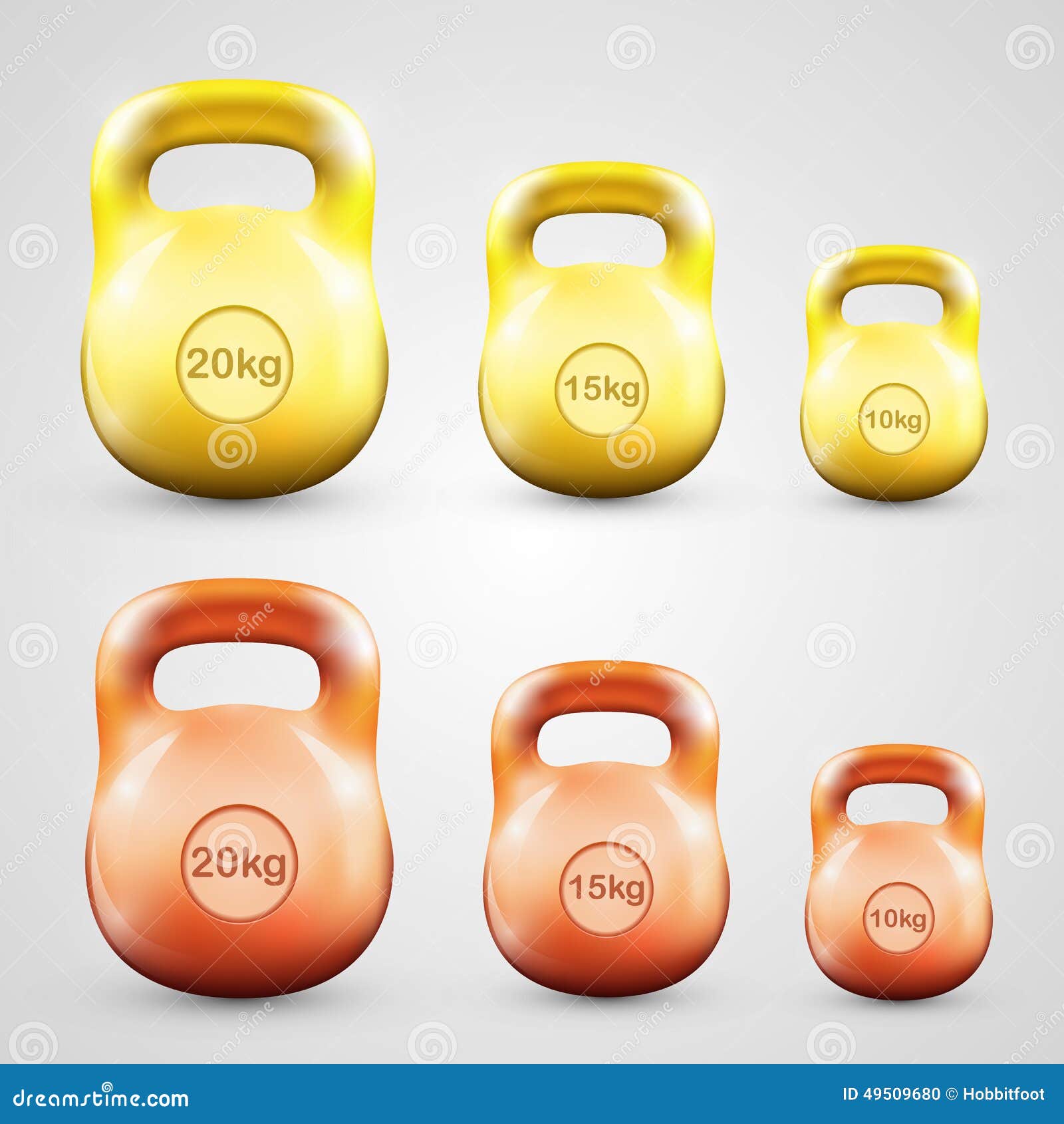 Kettlebell Set Color. Vector | CartoonDealer.com #49509680