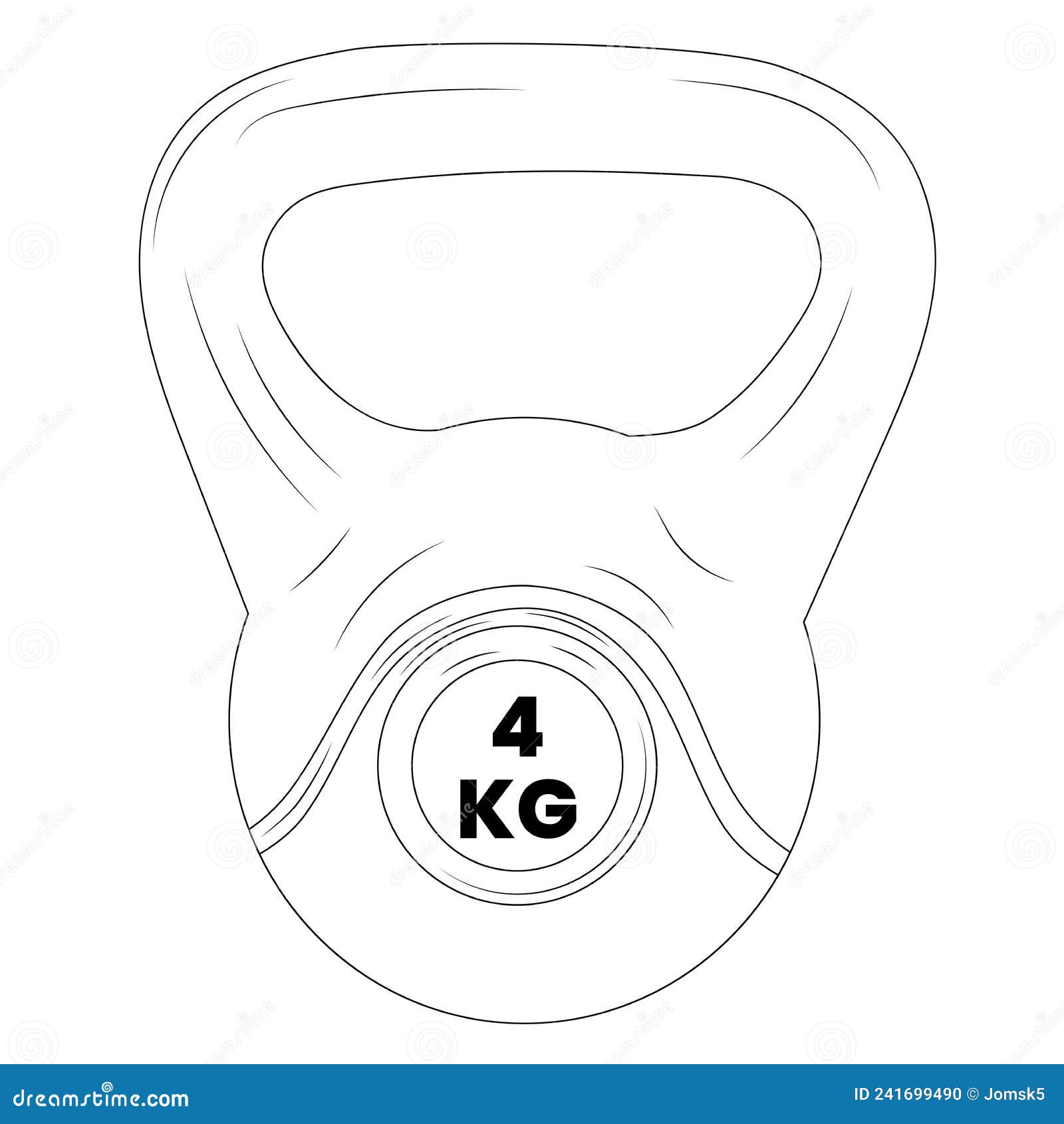Kettlebell Sketch Outline Vector. Stock Vector - Illustration of ...