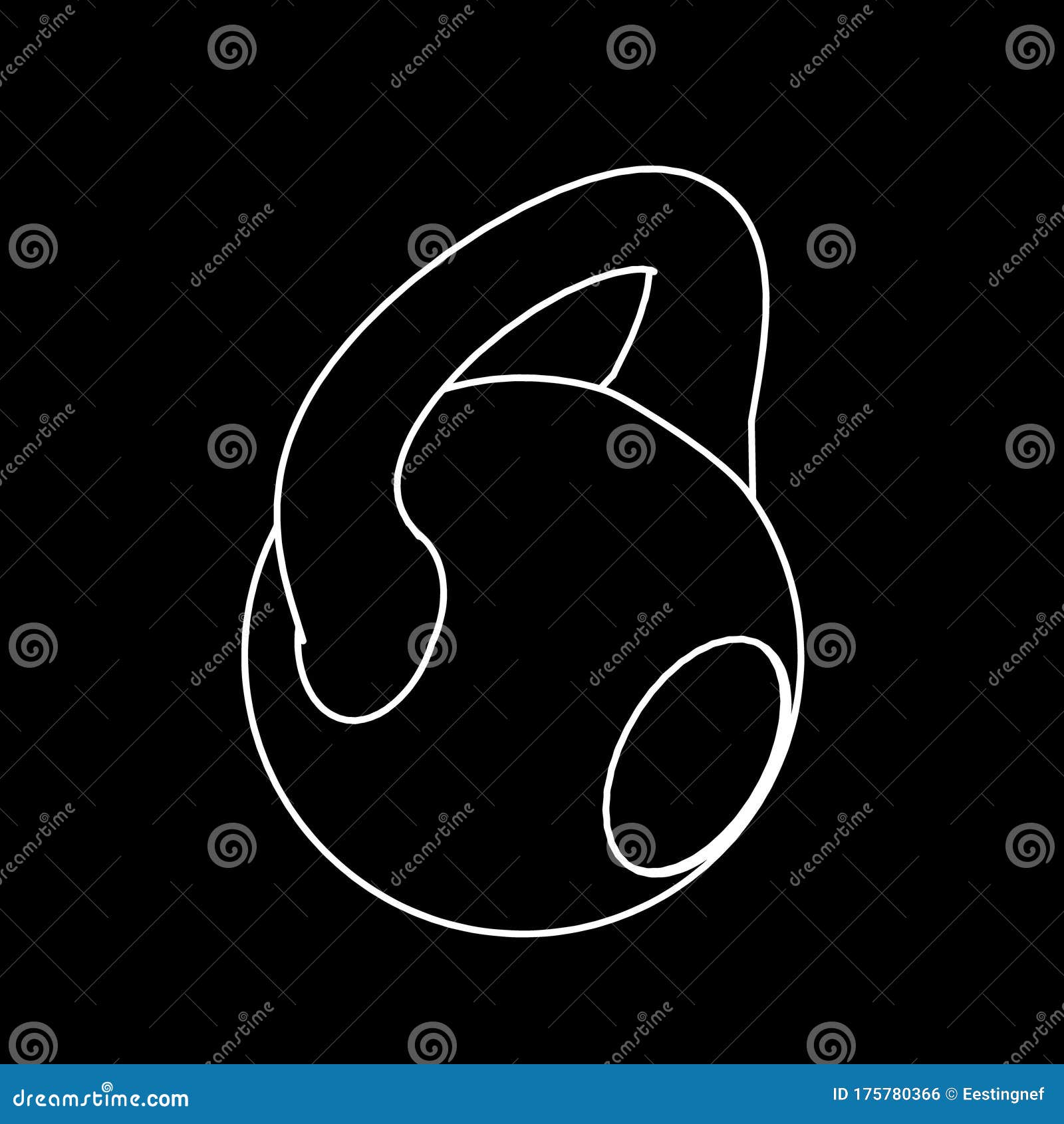Kettlebell. Vector Outline Illustration Stock Vector - Illustration of ...