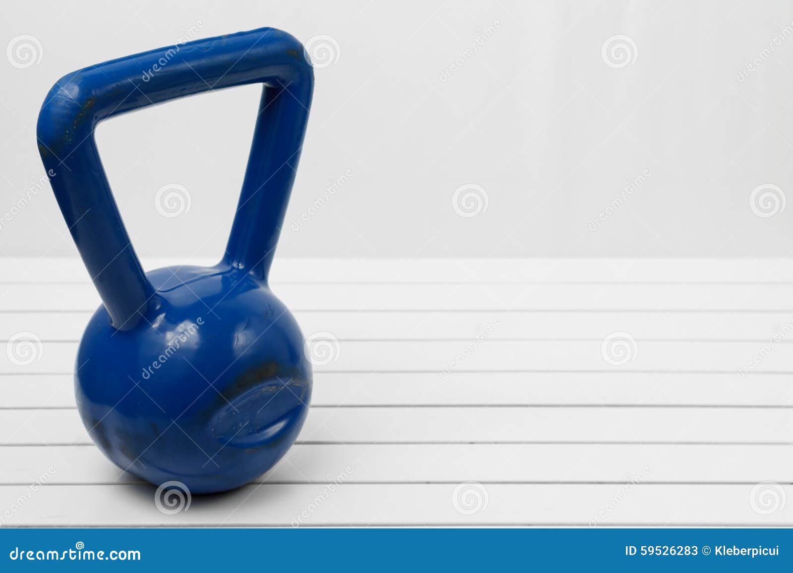 Kettlebell on a White Wooden Floor Stock Image - Image of sports ...