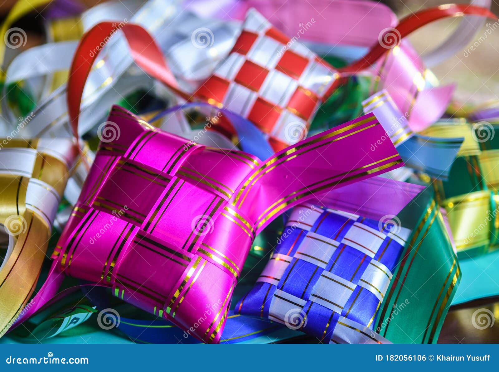 Ketupat. the Colorful Ribbons of Ketupat Stock Photo - Image of ...