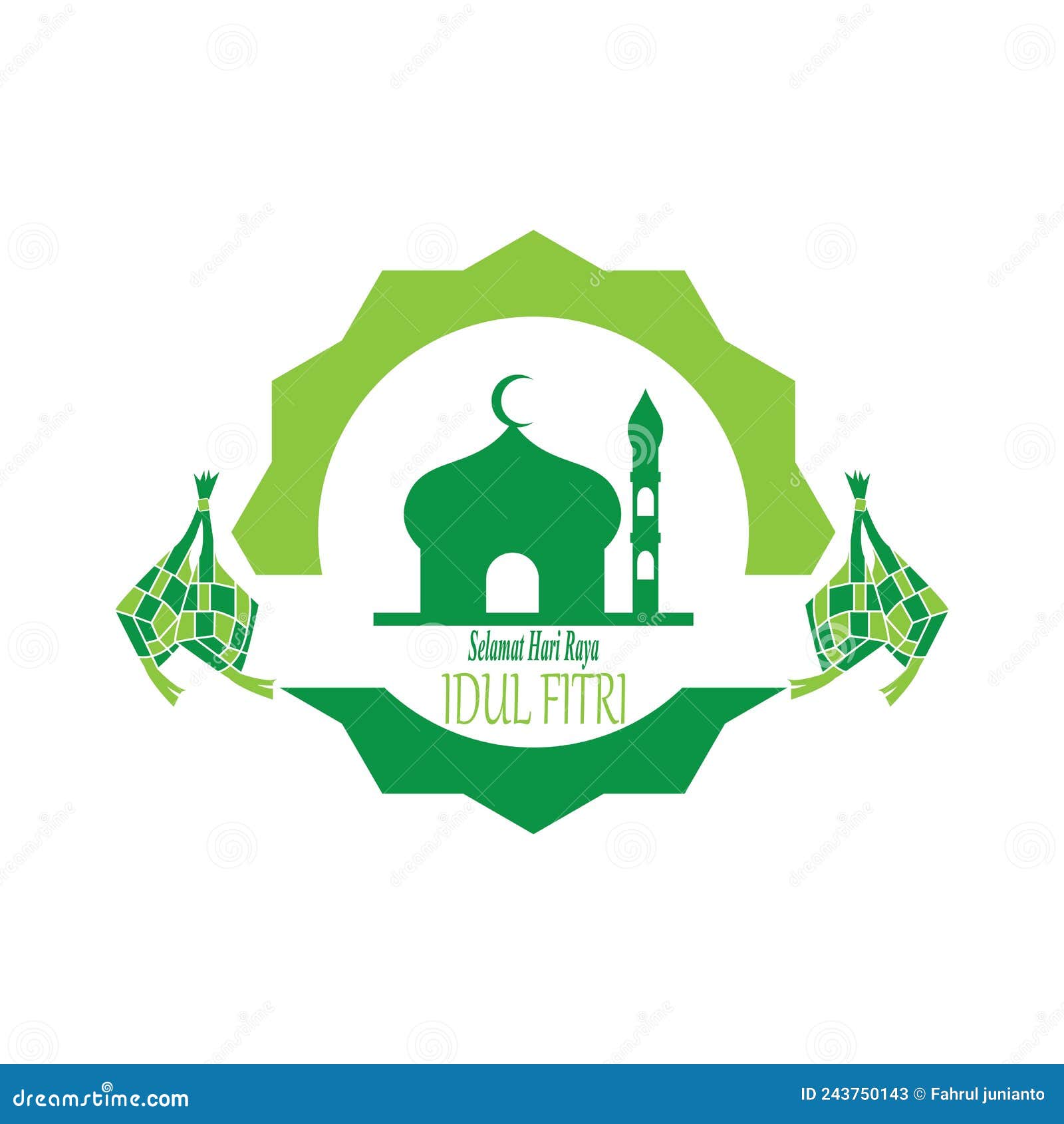 Ketupat Lebaran Idul Fitri Logo Vector Template Royalty-Free Stock ...