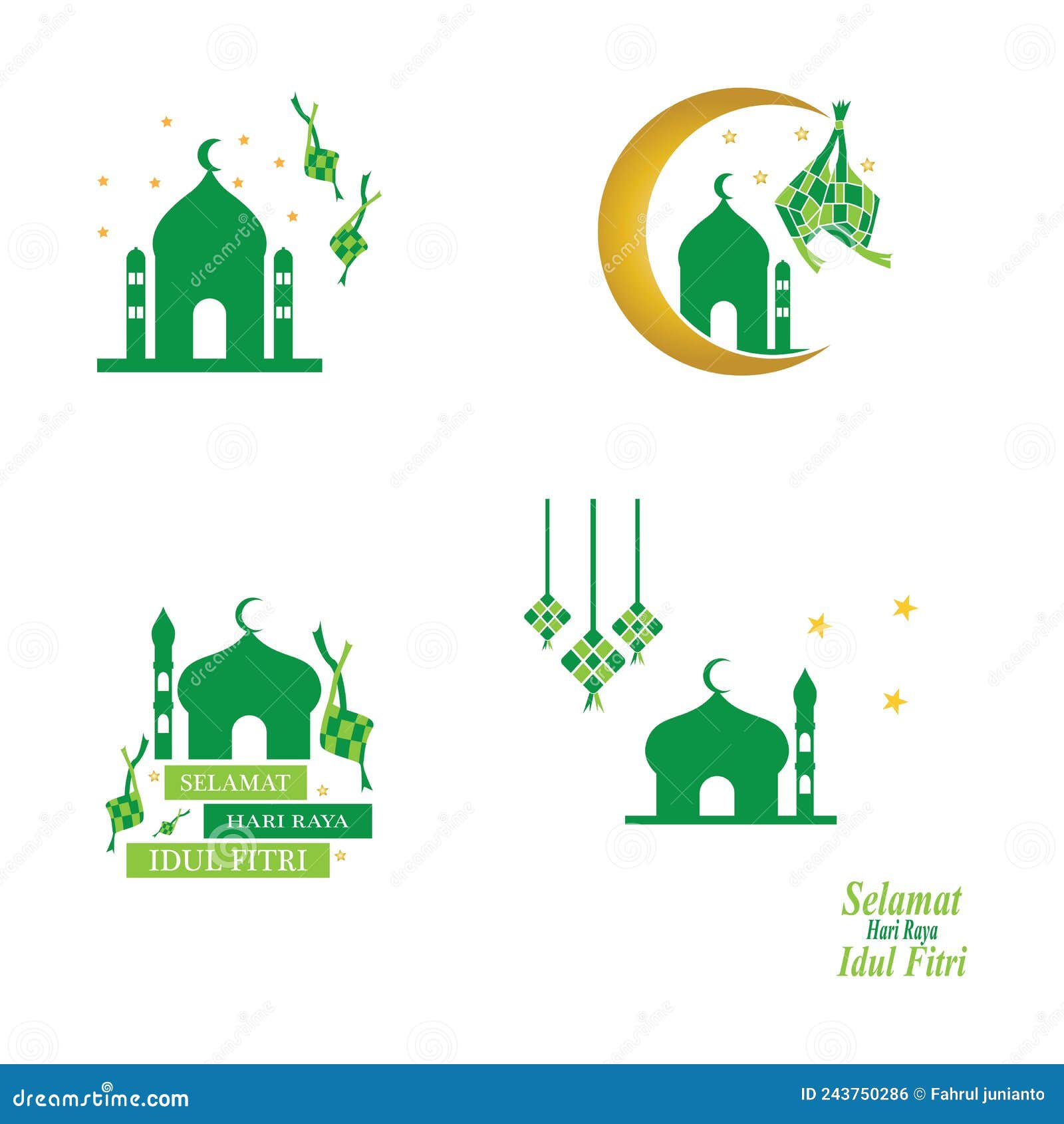 Ketupat Lebaran Idul Fitri Logo Vector Template | CartoonDealer.com ...