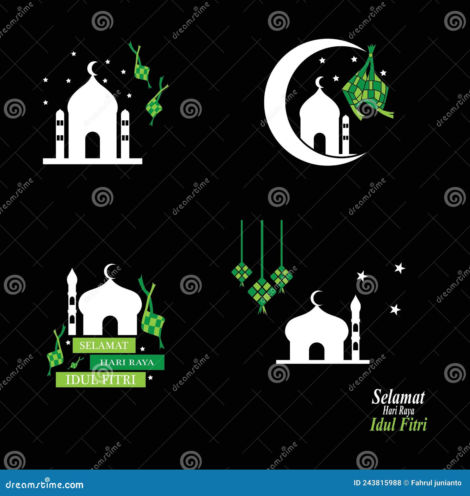 Ketupat Lebaran Idul Fitri Logo Vector Template Stock Photo ...