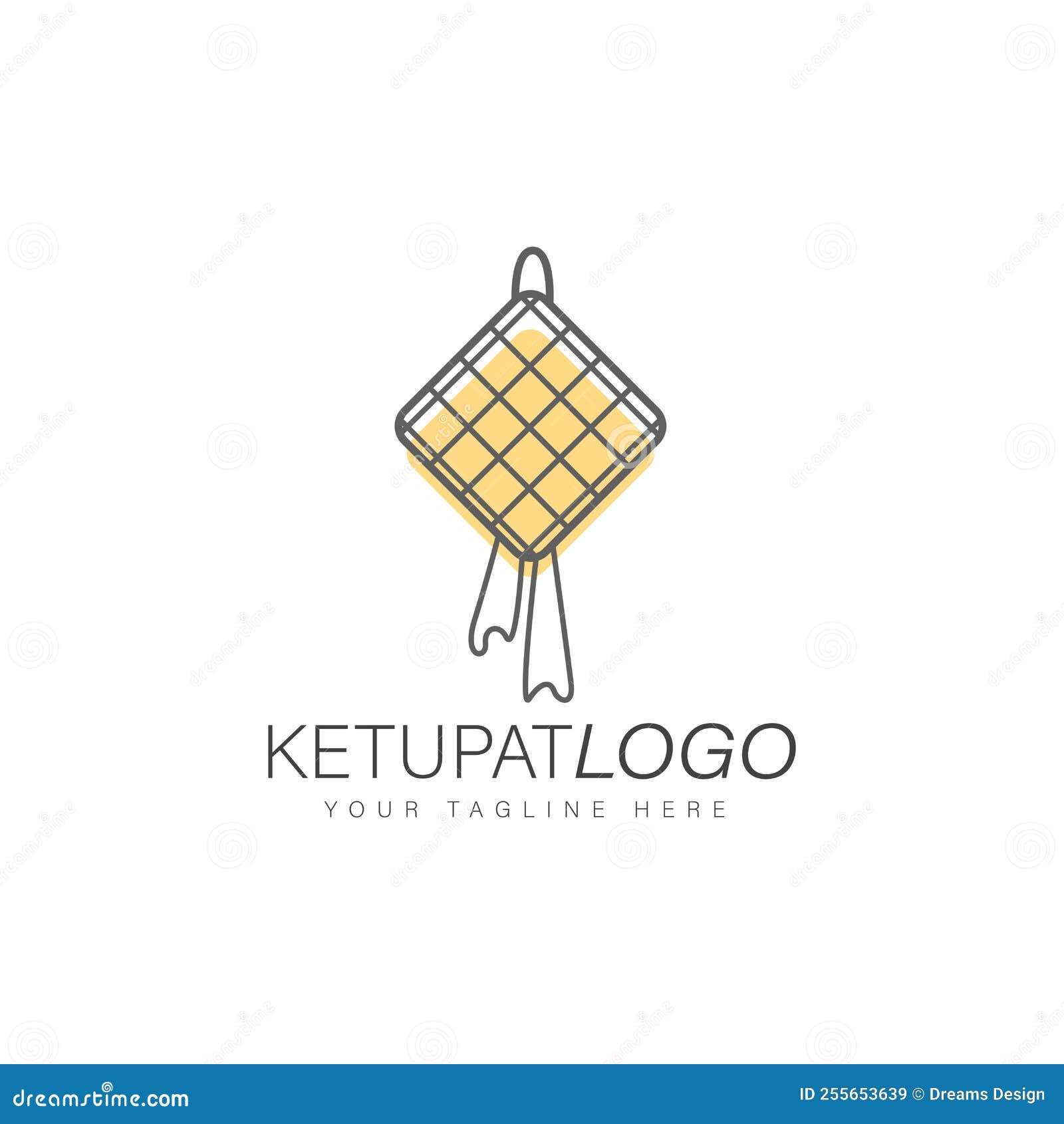 Ketupat Logo Design Linear Style Stock Vector - Illustration of color ...