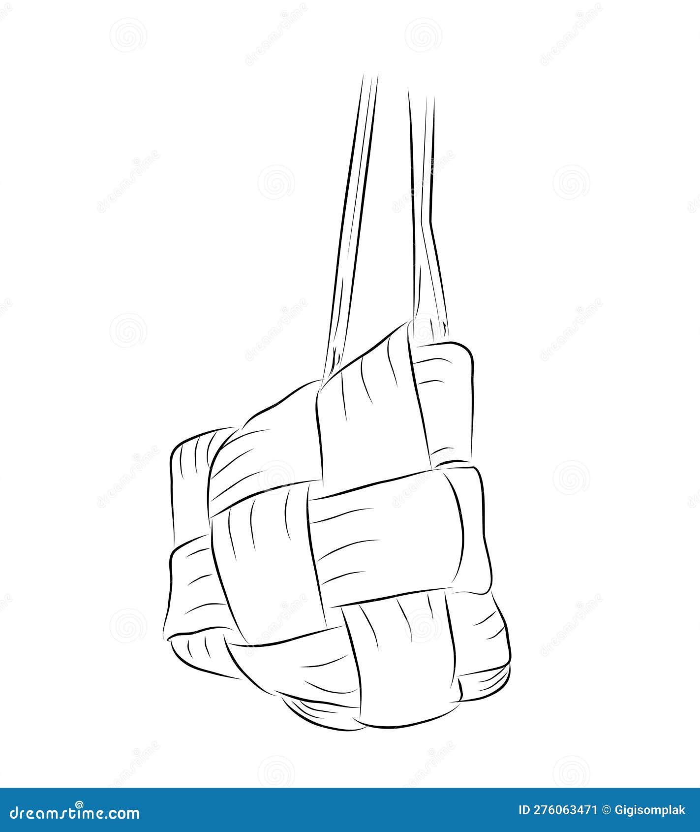 Ketupat, Simple Vector Black Green Gray Hand Draw Sketch Stock Vector ...