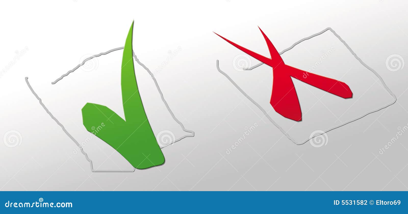 Keur en weiger teken goed stock illustratie. Illustration of antwoord ...