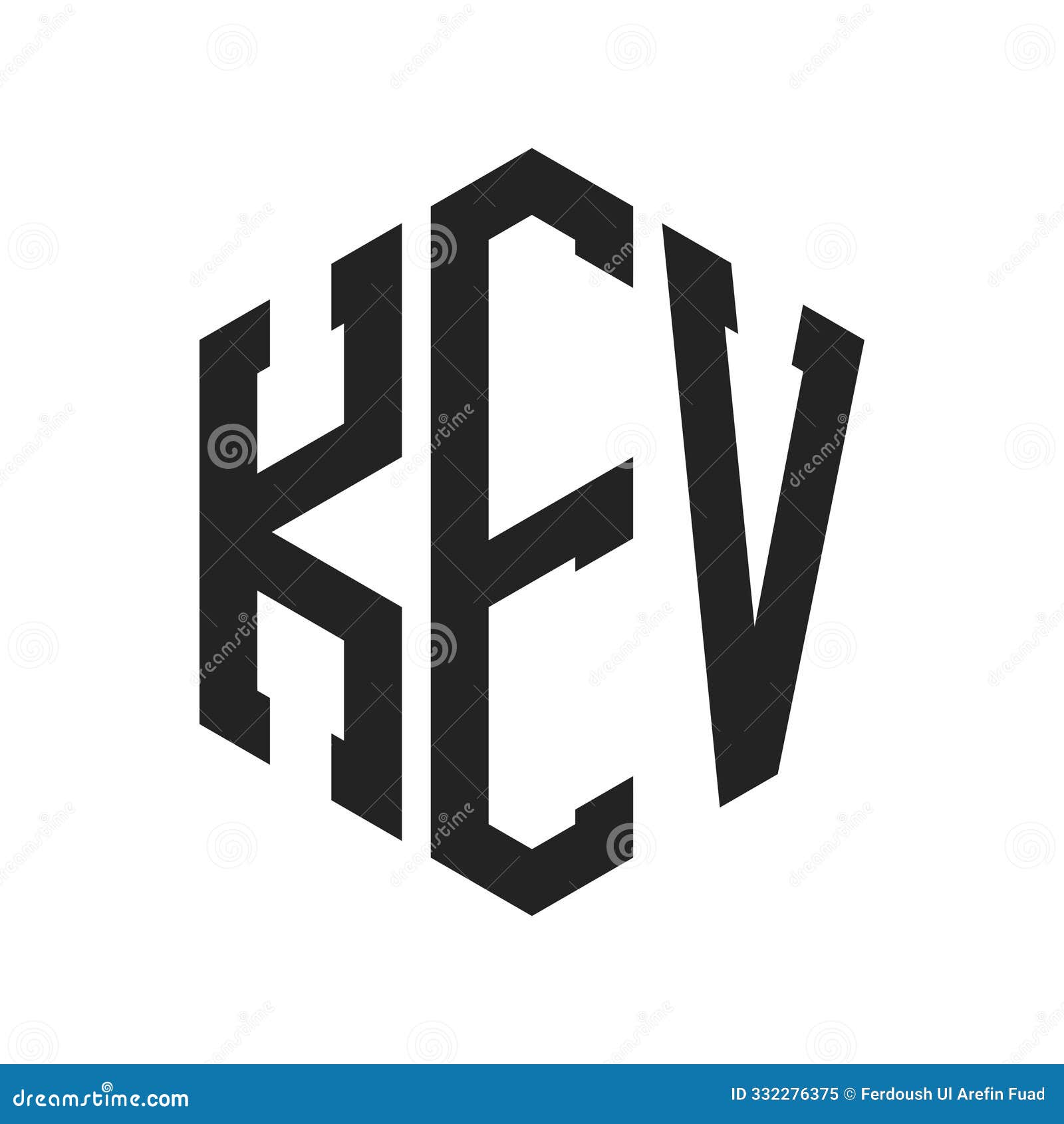 KEV Logo Design. Initial Letter KEV Monogram Logo Using Hexagon Shape ...