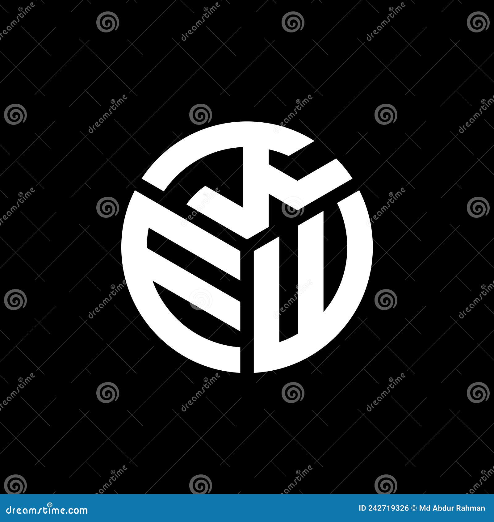 KEW Letter Logo Design On Black Background. KEW Creative Initials ...