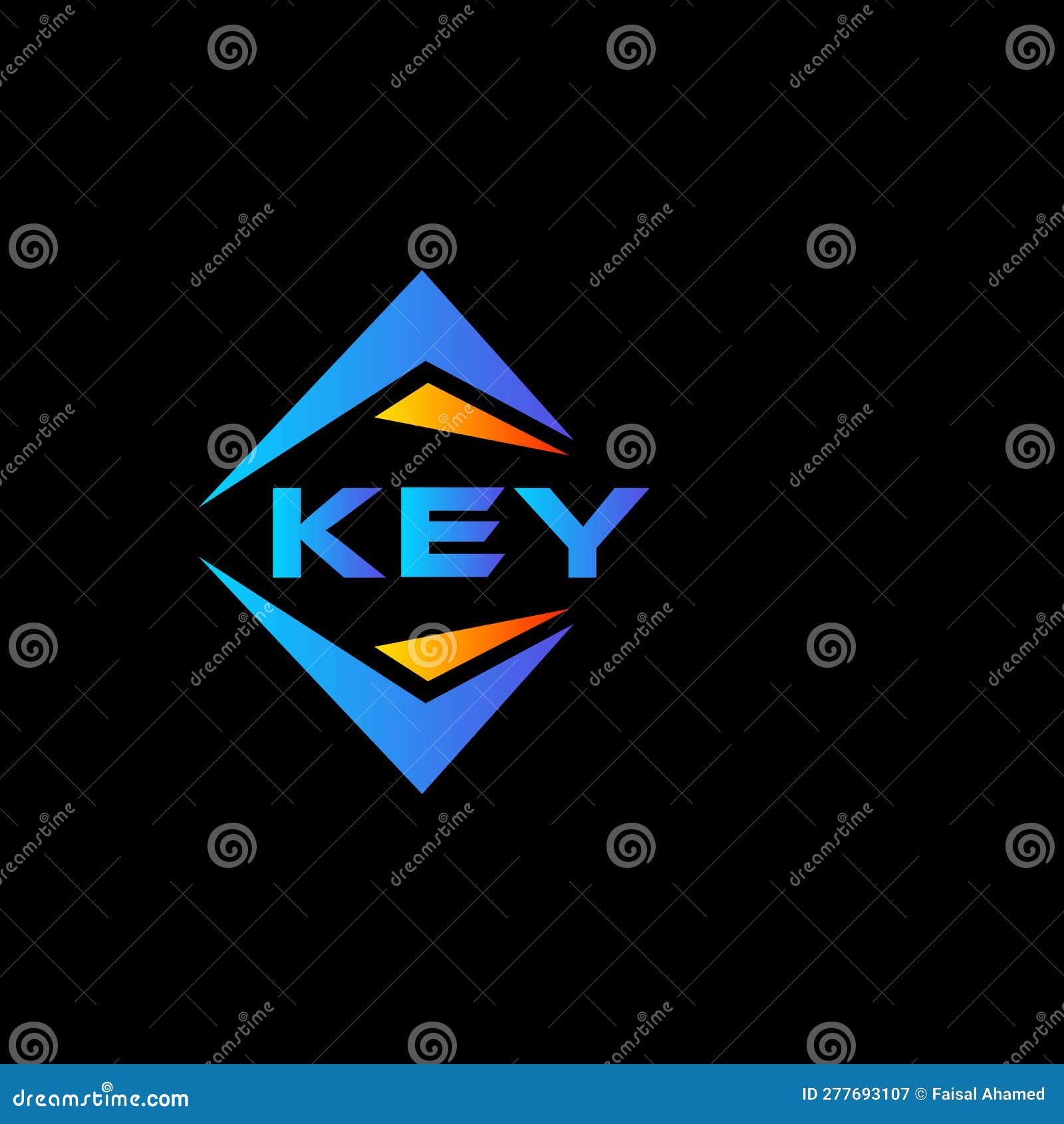 KEY Abstract Technology Logo Design on Black Background. KEY Creative ...