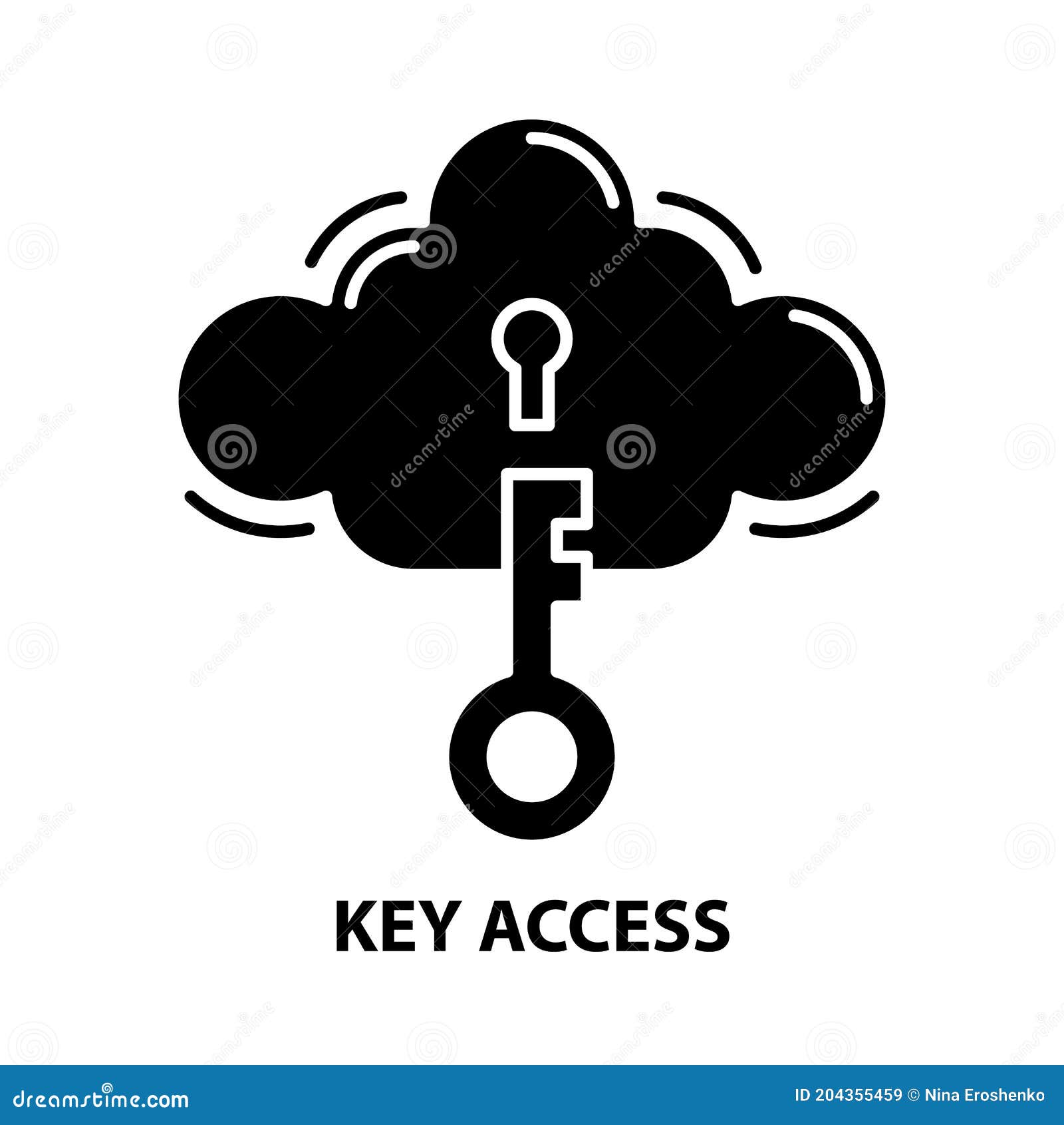 Key Access Icon, Black Vector Sign with Editable Strokes, Concept ...