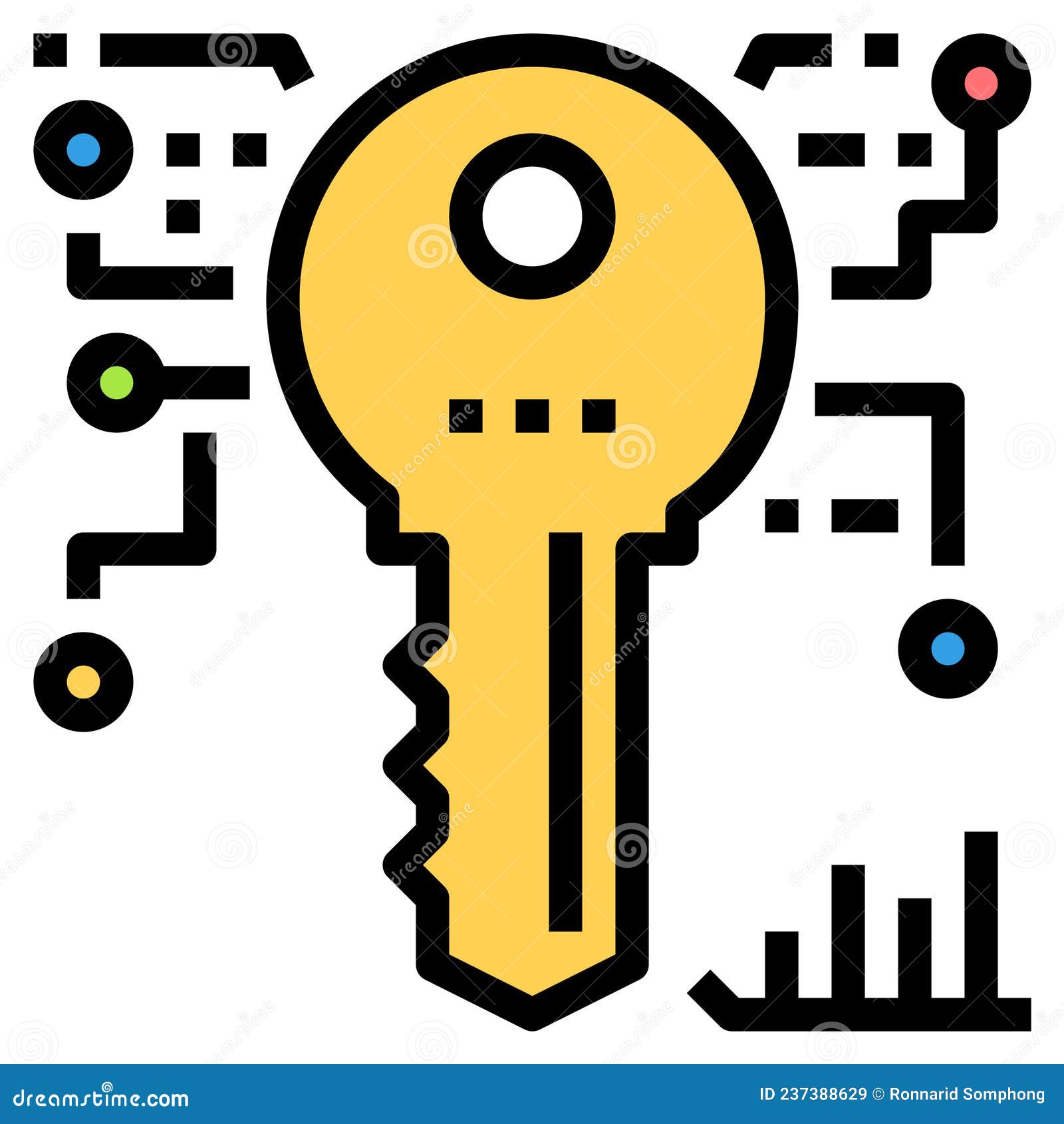 KEY ACCESS ICON VECTOR stock vector. Illustration of cloud - 237388629