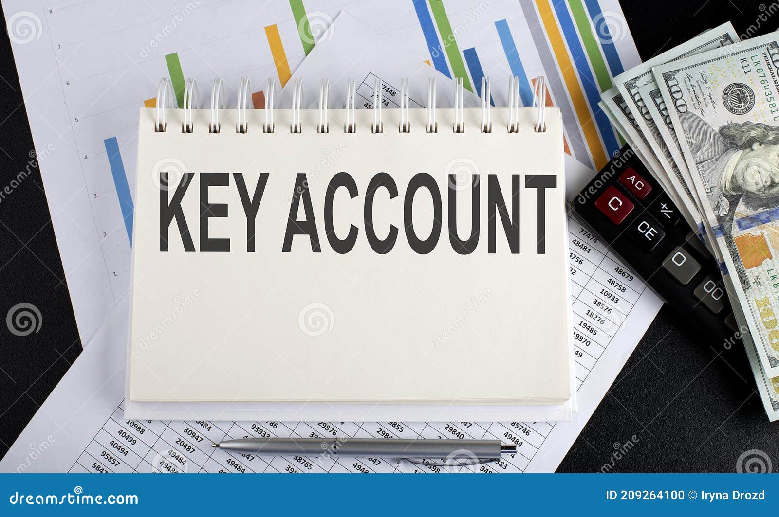 KEY ACCOUNT Text Written on the Notebook with Chart,calculator and ...